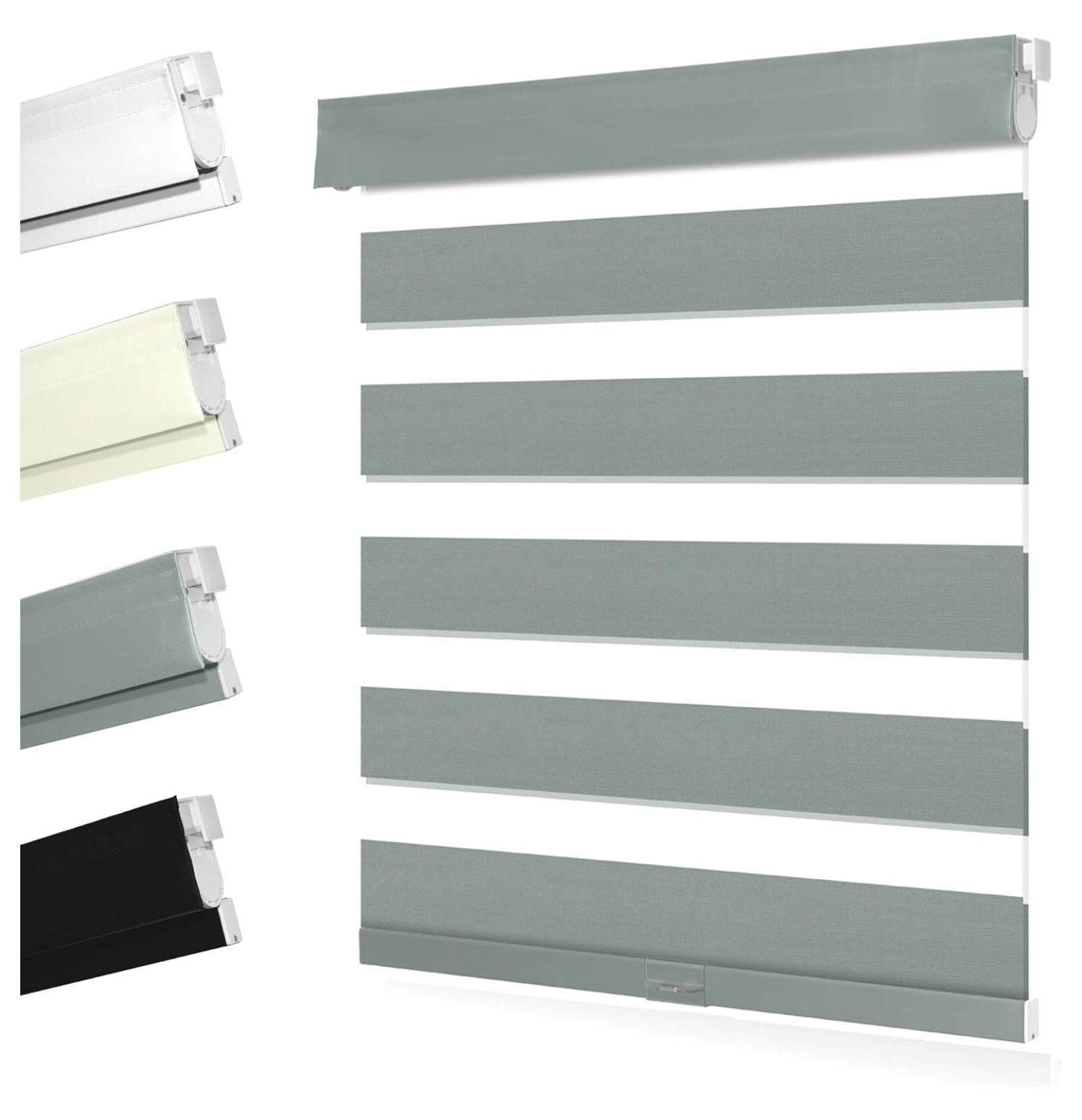 No Drill No Tools Zebra Shades, Filtering Zebra Blinds, Dual Layer ...