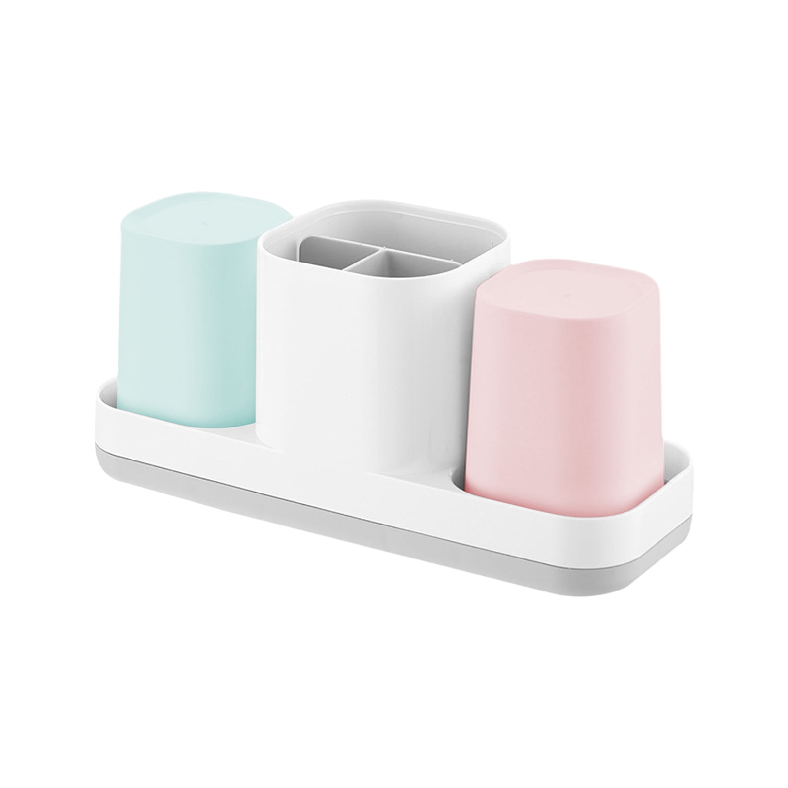 No Drill Toothbrush Holder with Cup Slot, Bathroom Sink Organizer ...