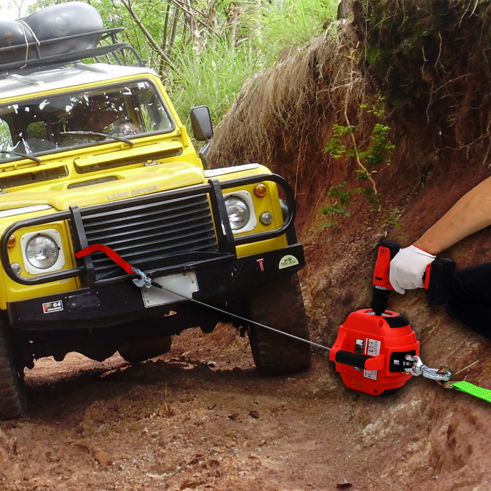 Drill Winch Hoist Portable Drill Winch of 750 LB Capacity with 40 Feet ...