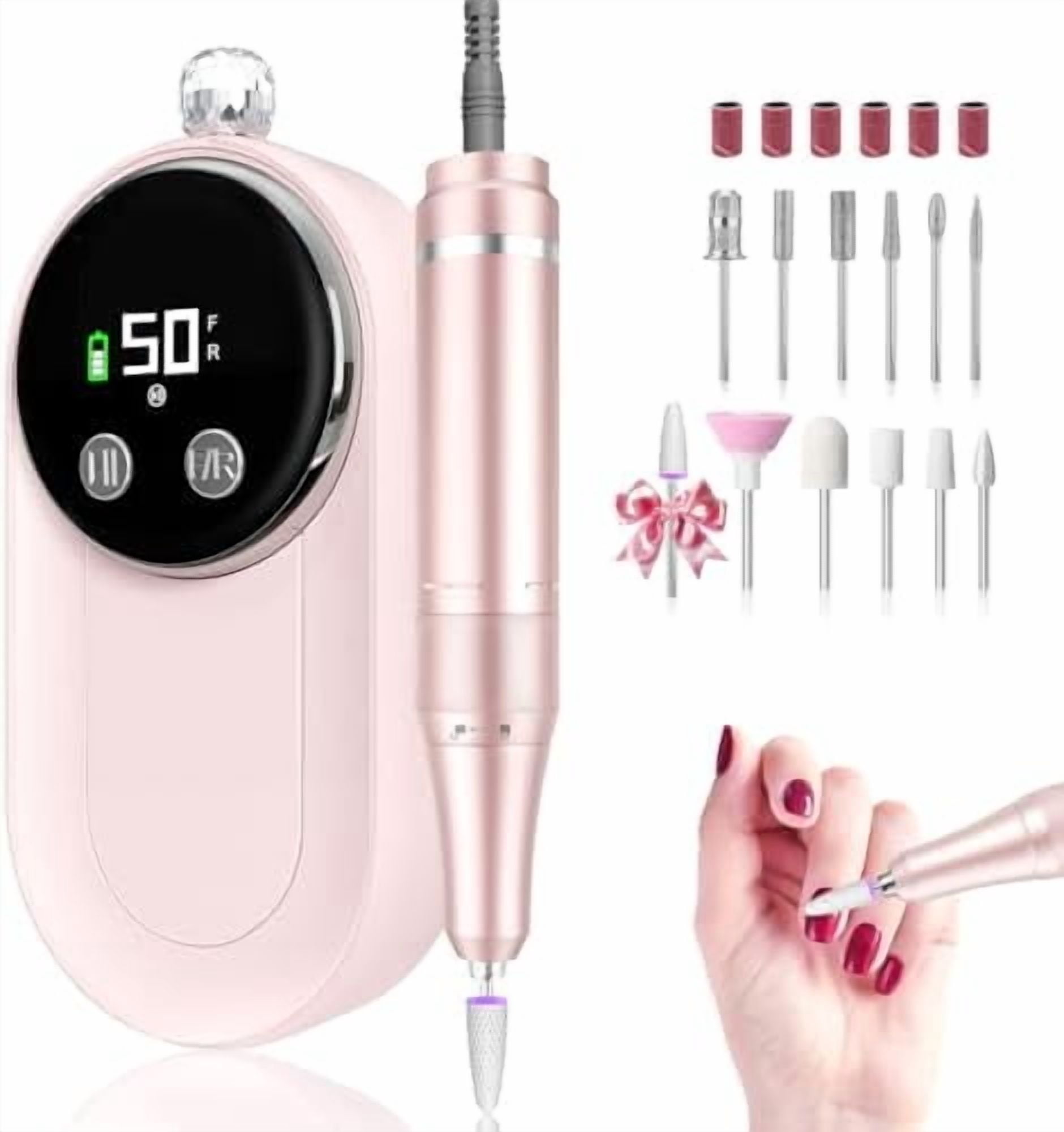 Drill for Removal, 50,000 RPM E-File with LCD, Bits Kit & Anti Slip Pad, MG101L Quick Removal ...