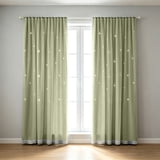 Drill-free Star Cutout Blackout Curtain,Dual Layer Thermal Insulated ...