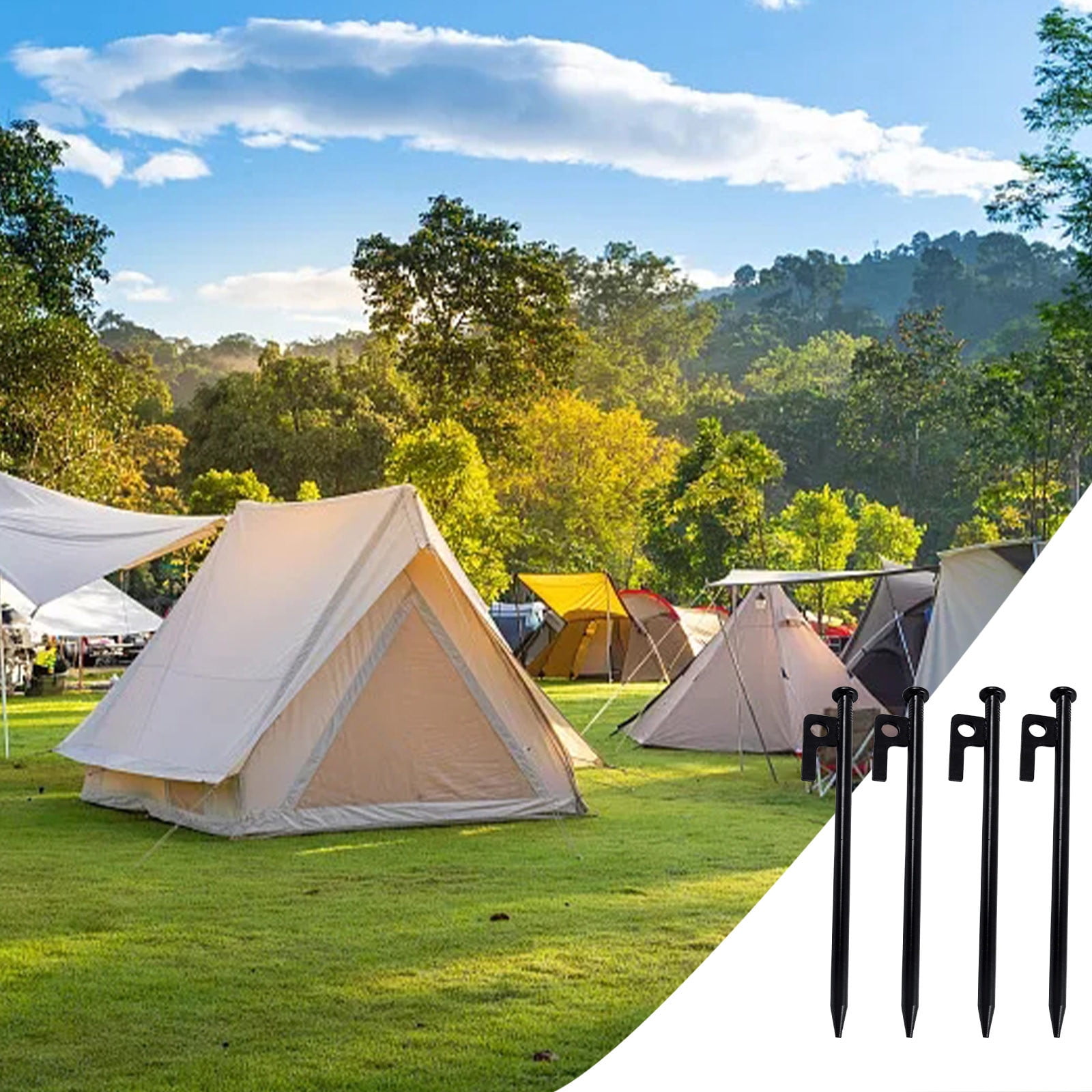 Drillable Tent Stakes, Steel Ground Nails for Camping, Heavy-duty ...
