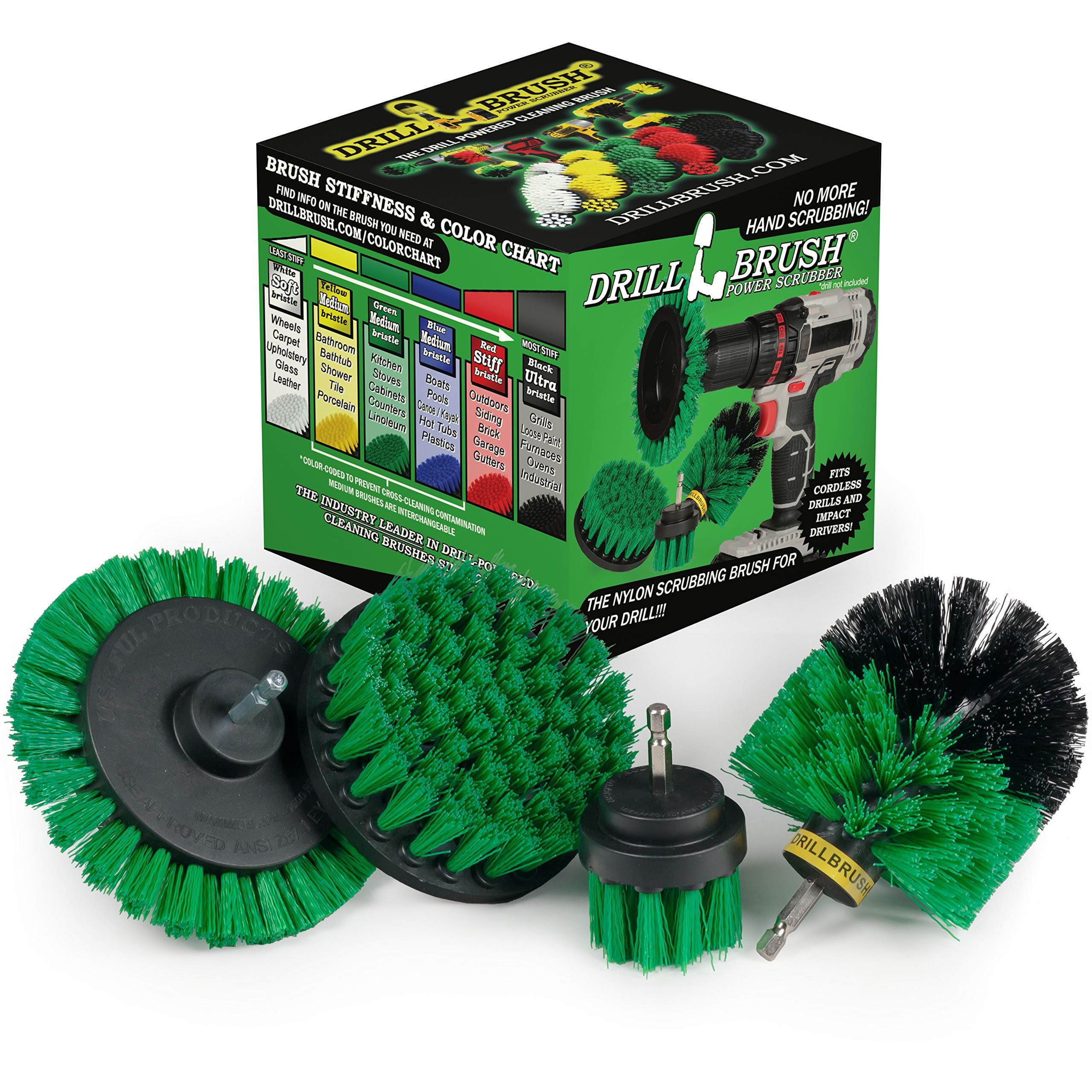 Drillbrush Green – Drill Power Kitchen Scrub Brush Kit – Oven Cleaning ...