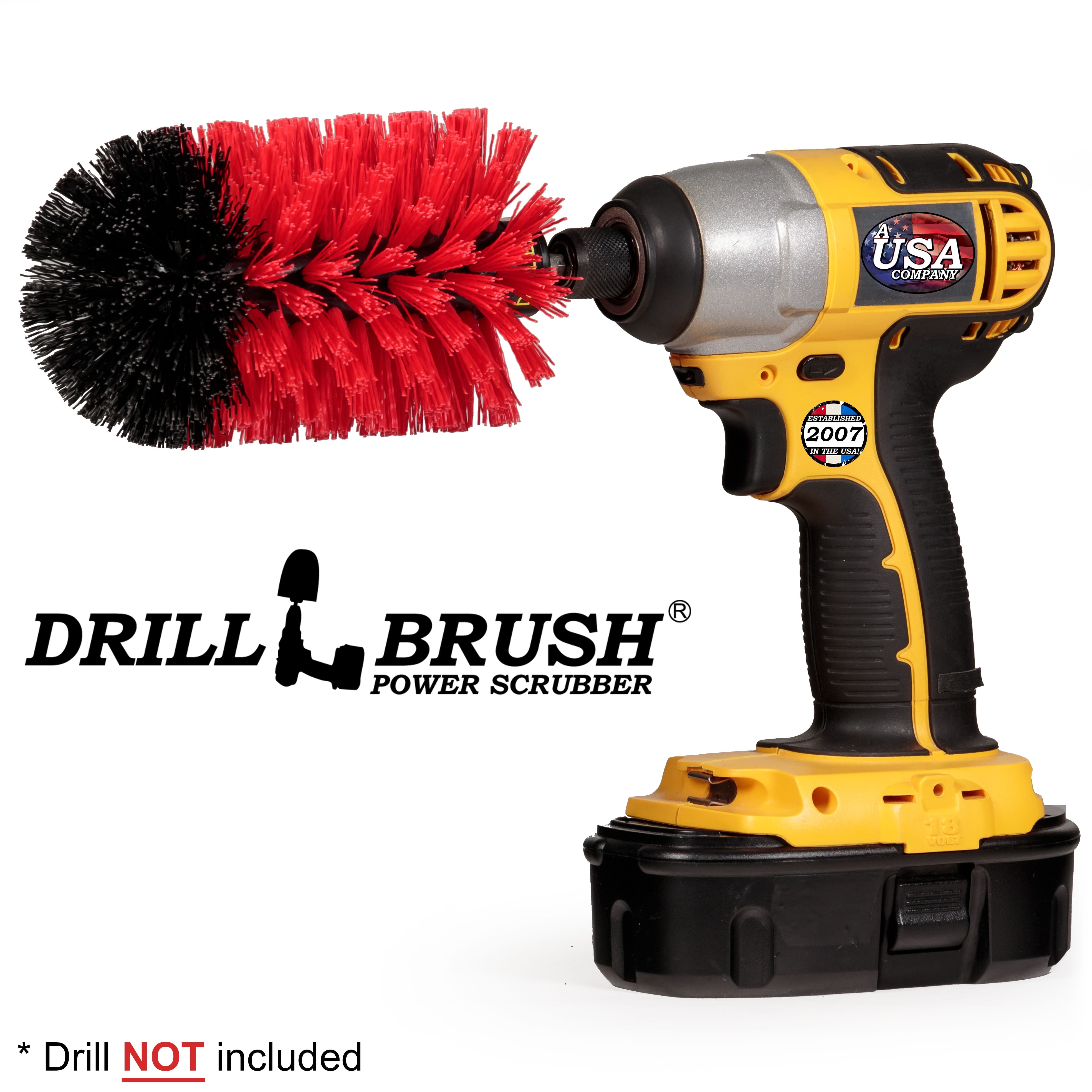 Drillbrush Power Scrubber Jumbo Red Stiff Bristle Brush for Brick ...