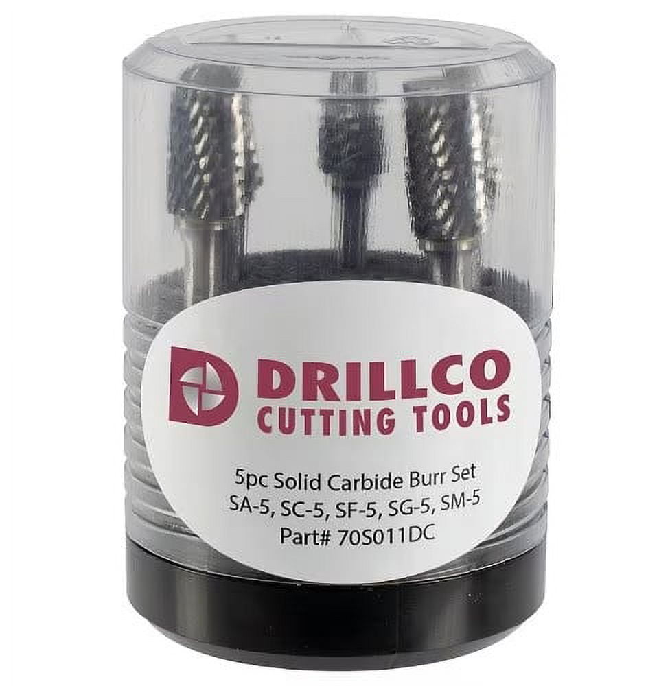 Drillco 5 Piece Double Cut Carbide Burr Set 70S011DC - Walmart.com