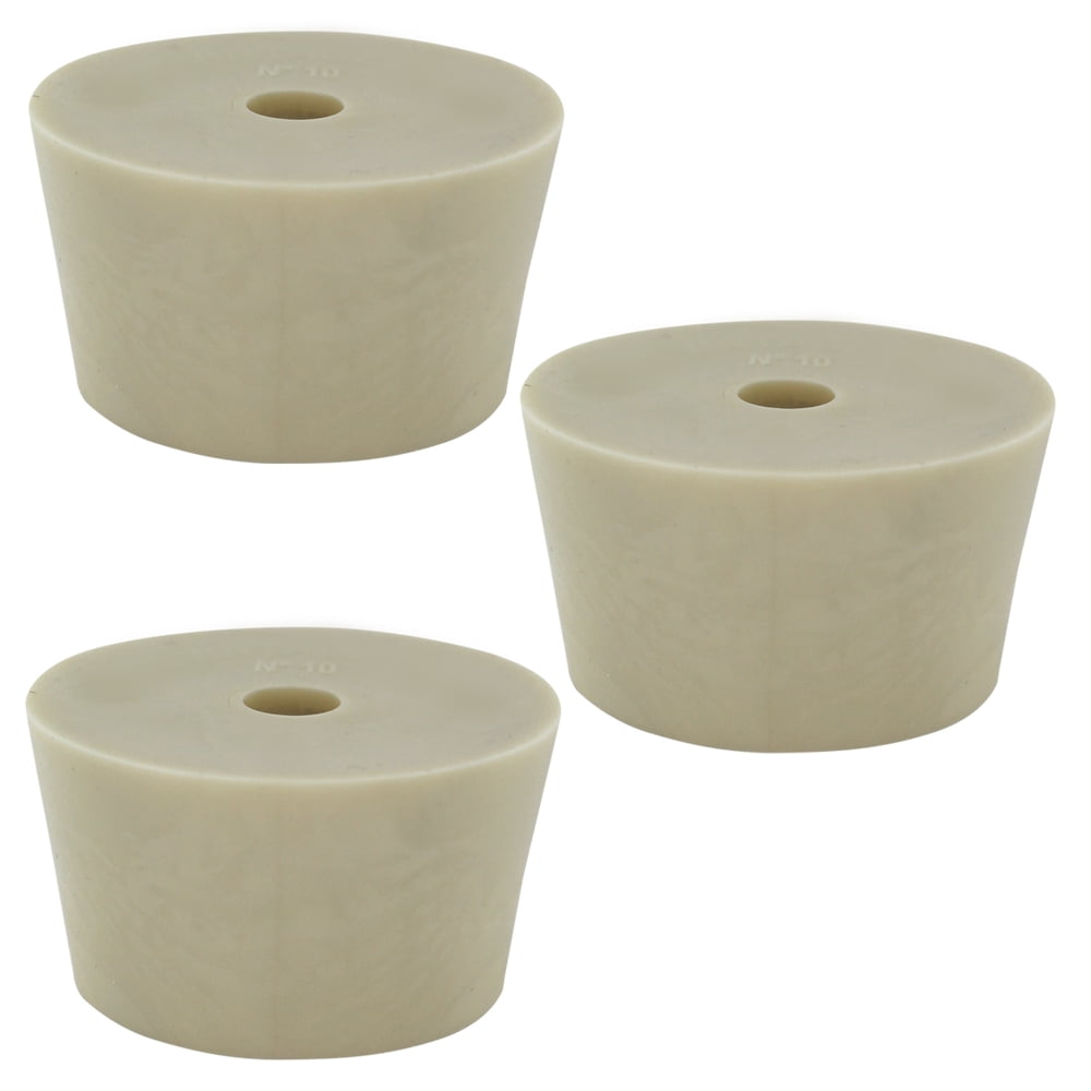 Drilled Rubber Stopper #10 Set of 3 - Walmart.com