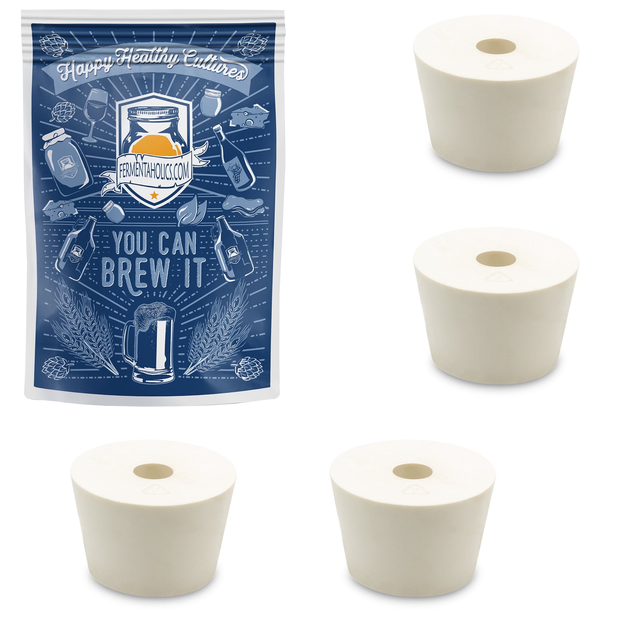 Drilled Rubber Stopper #6.5 - 4 Pack - Carboy Bung - Walmart.com