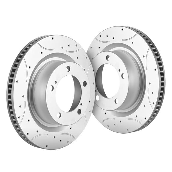 Drilled & Slotted Front Brake Rotors - Compatible with 2005-2023 300 ...