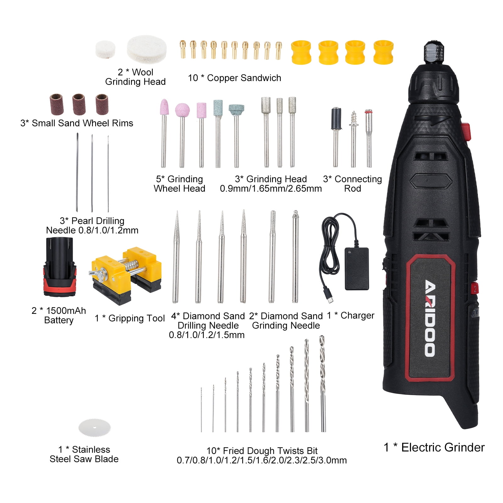 Drilling Electric Grinder Cordless Tool 1-6 Gears+ Tool With Multi ...