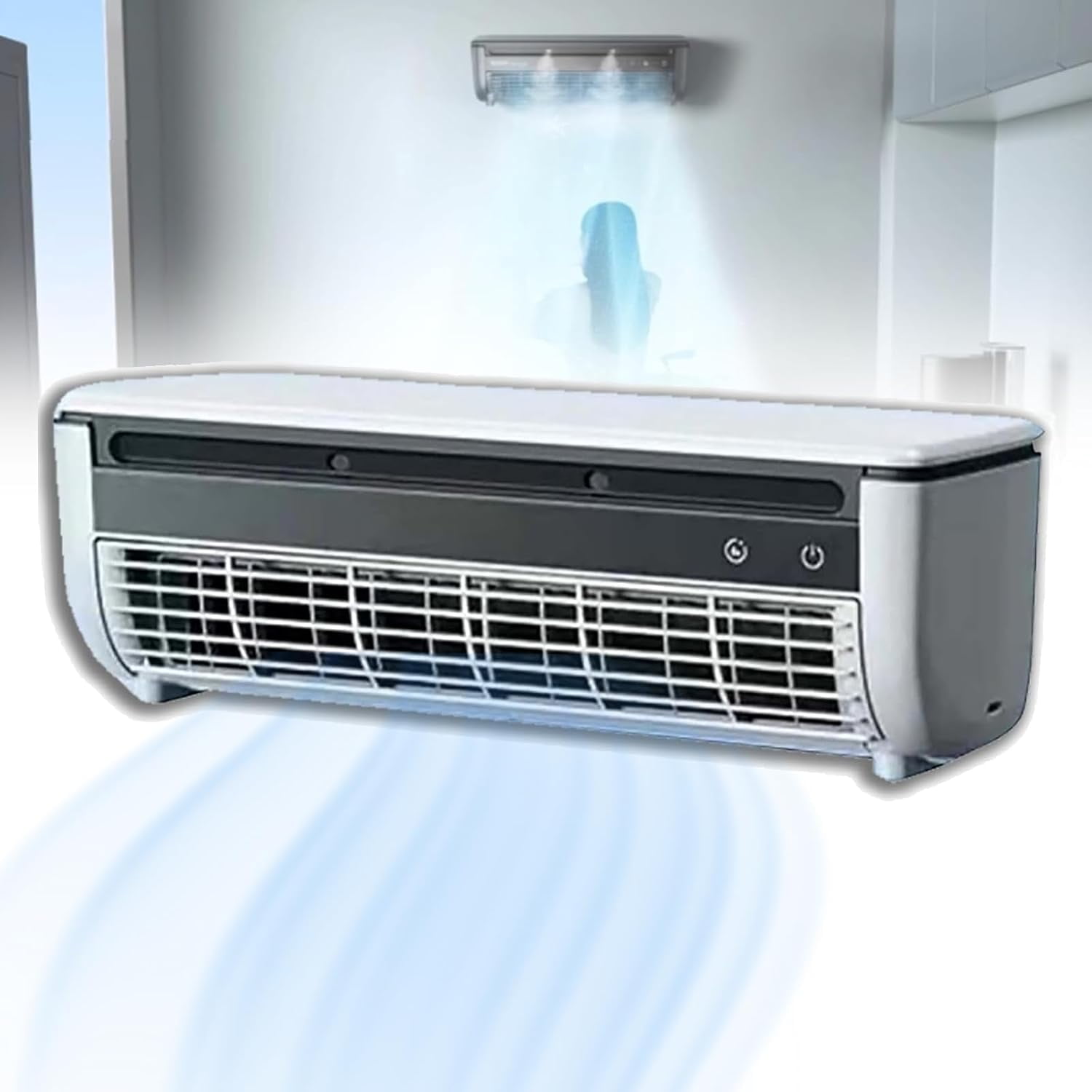 No Drilling Kitchen Wall Air Conditioner Fan, 2025 New Wireless ...