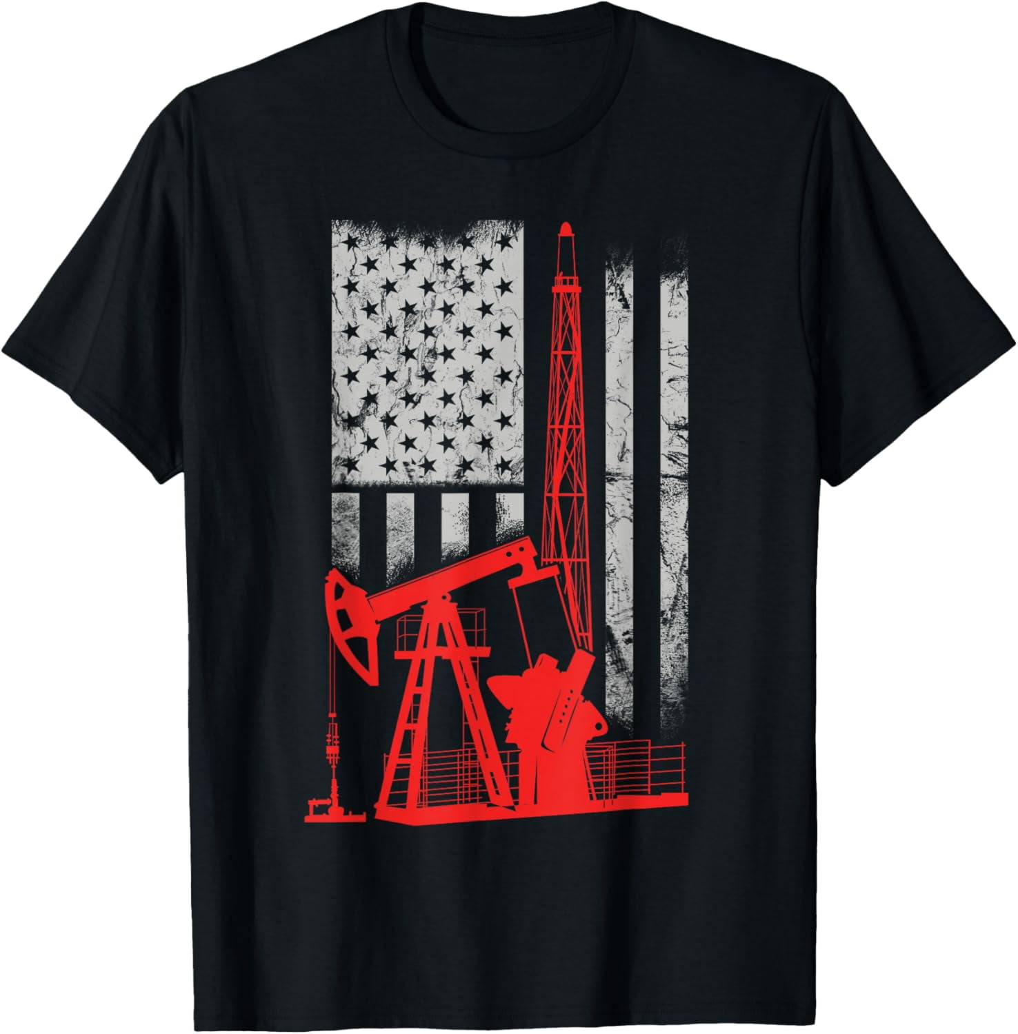 Drilling Rig Flag America Oilfield Oil Rig Worker T-Shirt - Walmart.com