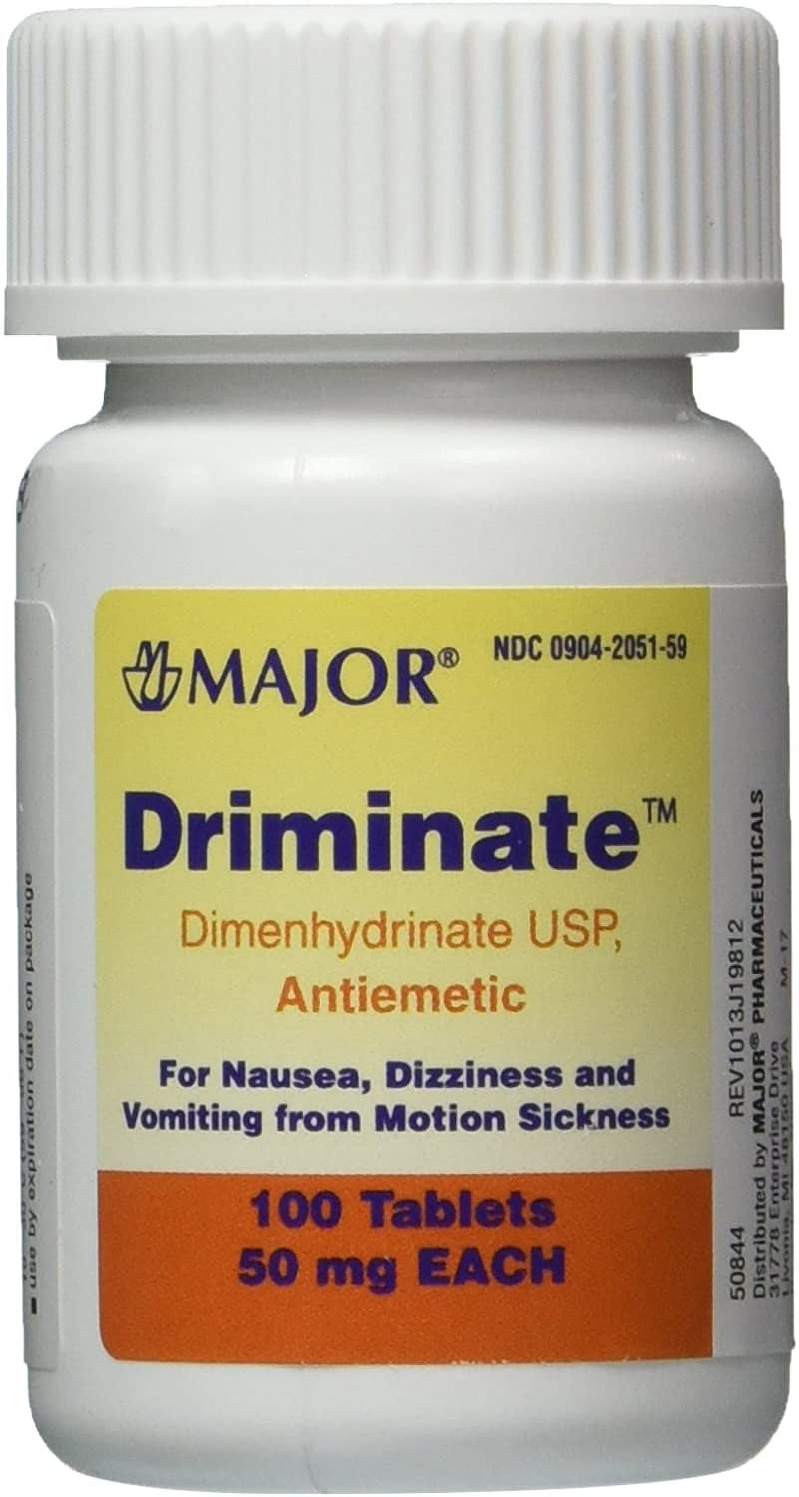 Driminate Generic for Dramamine Motion Sickness 50 mg Anti Nausea 100 ...