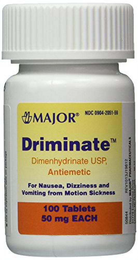 Driminate Generic for Dramamine Motion Sickness 50 mg Anti Nausea 100 ...