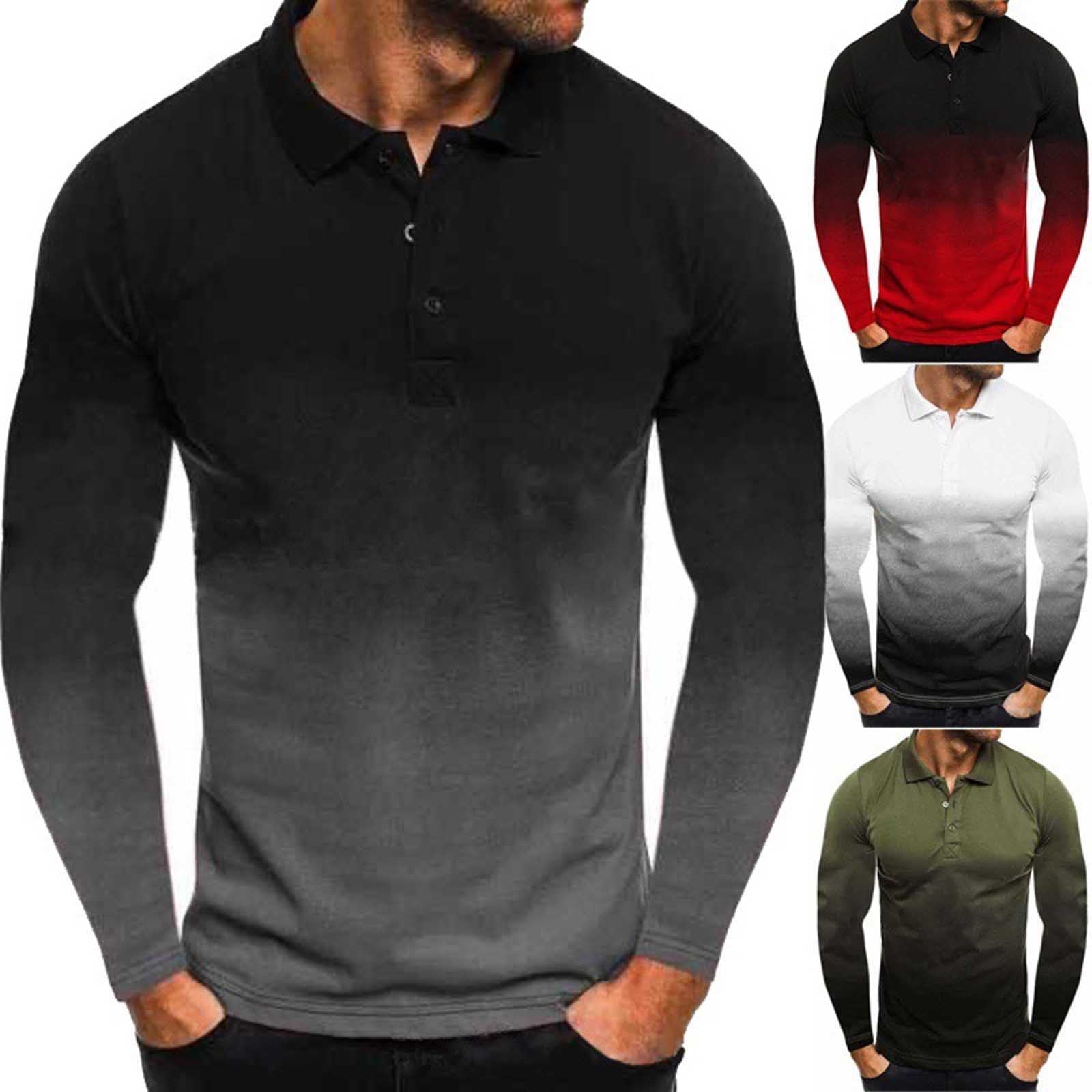 Drindf Men's Cotton Henley Shirts Moisture Wicking Workout Tops Fashion ...