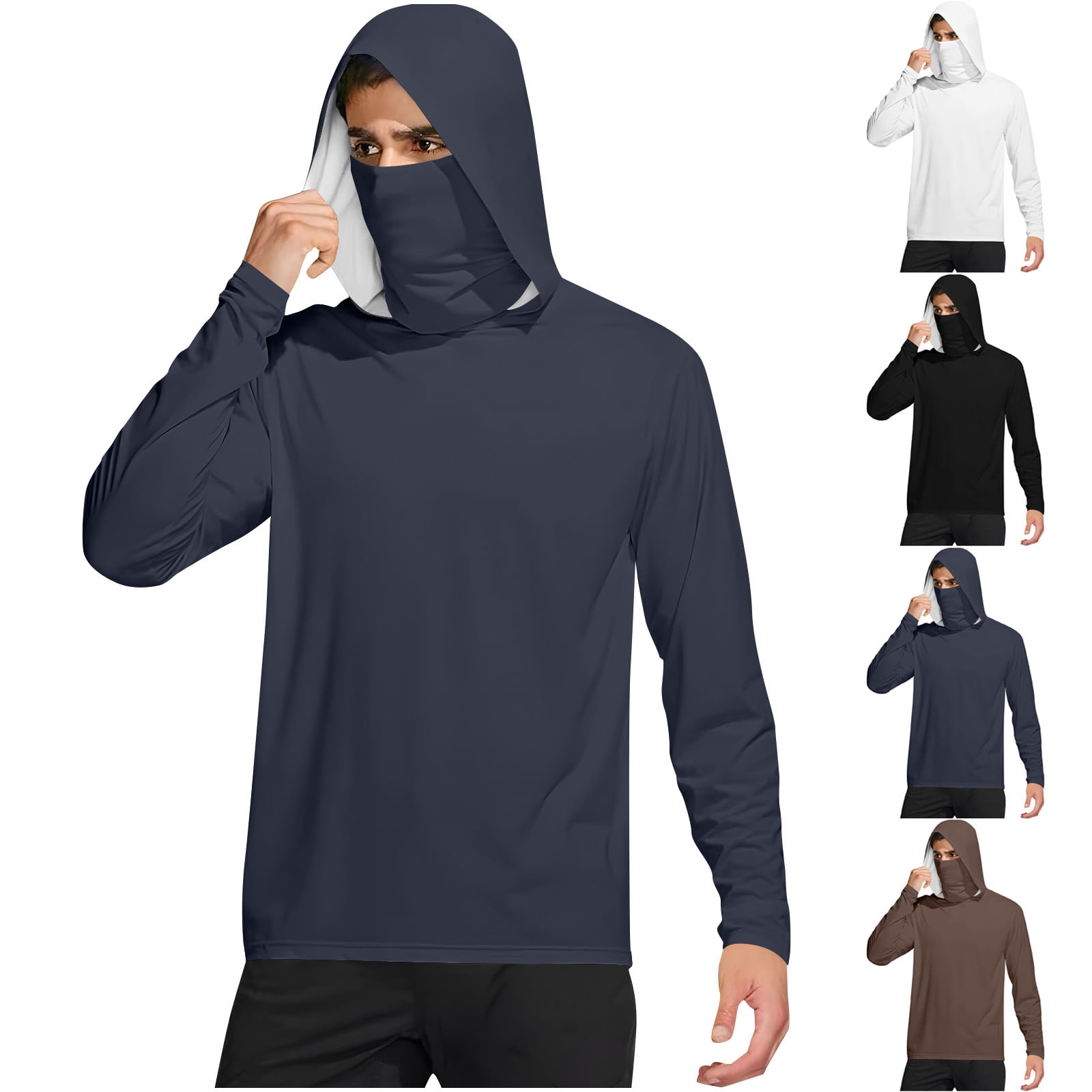 Drindf Men's UPF 50+ Sun Protection Hoodies Lightweight Cooling Hooded ...