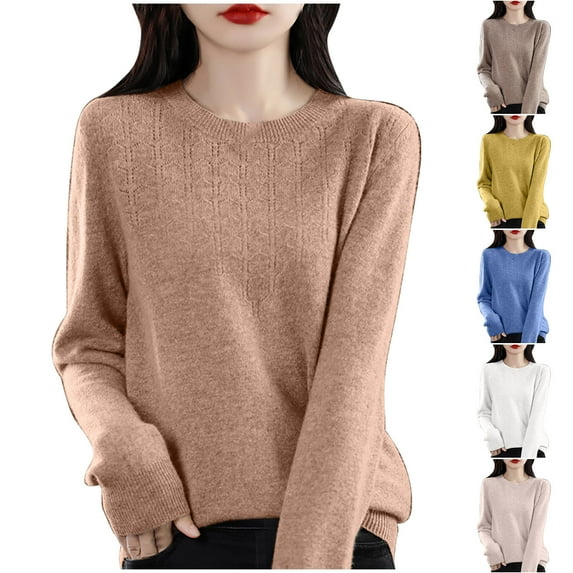 Drindf Womens Lightweight Knit Sweaters Thin Long Sleeve Basic Shirts ...