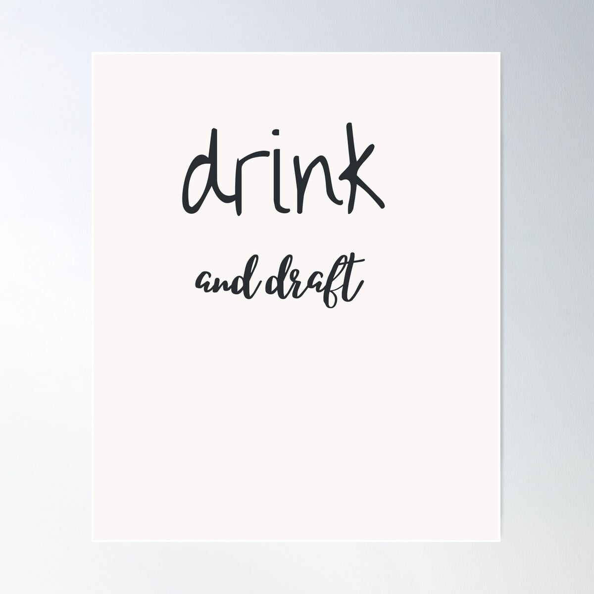 Drink And Draft Poster Wall Art, Modern Wall Decor For Living Room ...