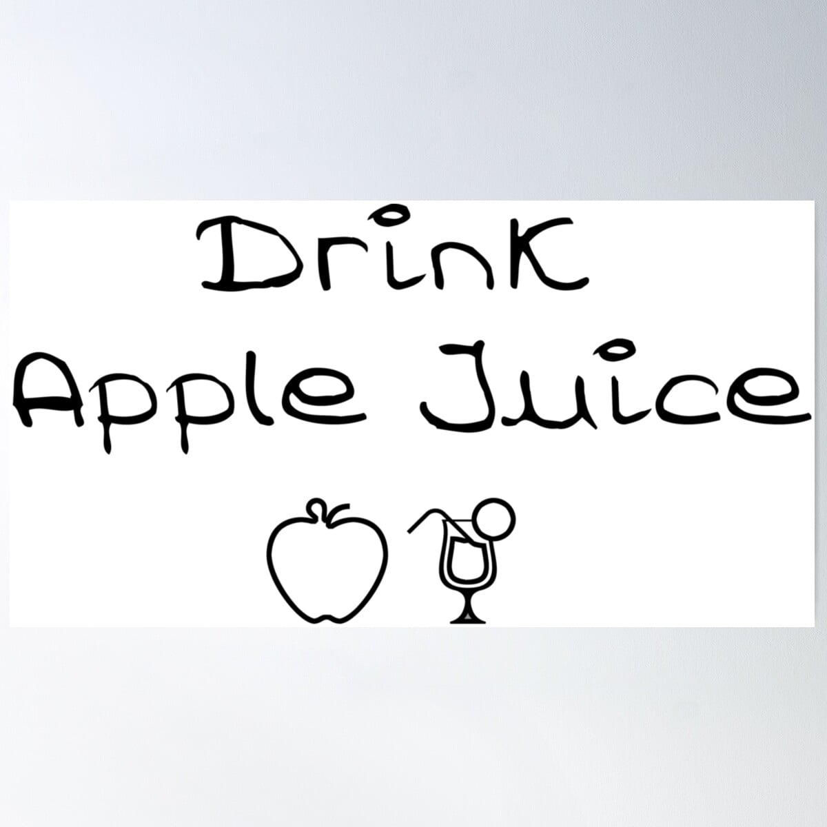 Drink Apple Juice Poster Wall Art, Modern Wall Decor For Living Room ...