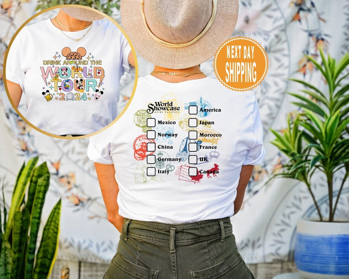 Drink Around The World Epcot Shirt, Epcot World Tour 2024, Drink Around ...
