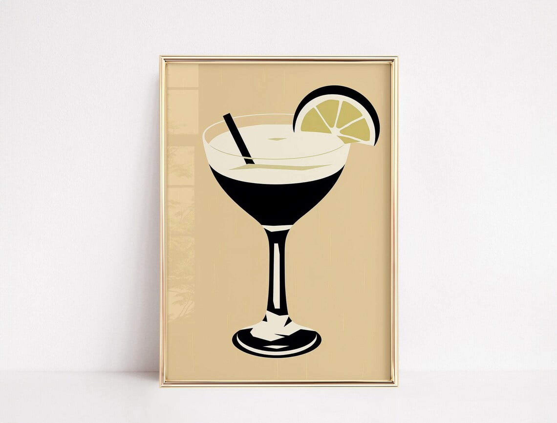 Drink Bar Cart Poster, Kitchen Fun Home Art, Eclectic Wall Art ...