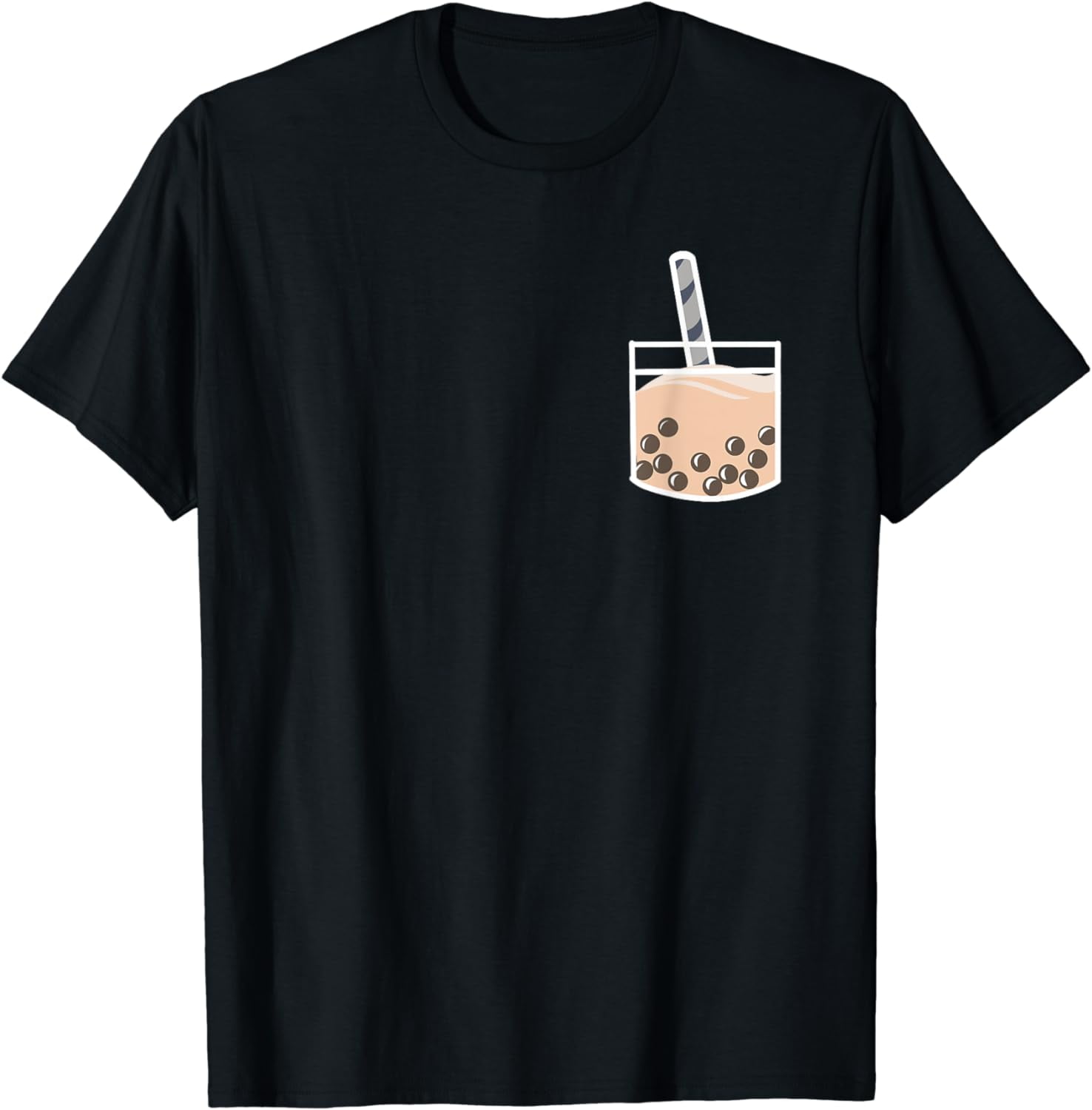 Drink Boba Tea Anytime - Boba Tea Fake Pocket T-Shirt - Walmart.com