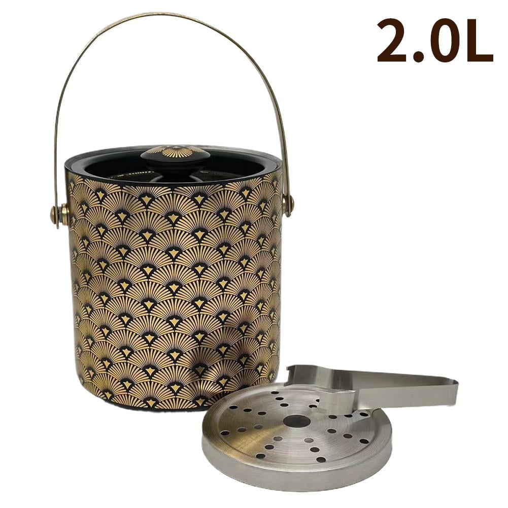 Drink Buckets for Parties, Insulated Ice Bucket with Lid, Handle and ...