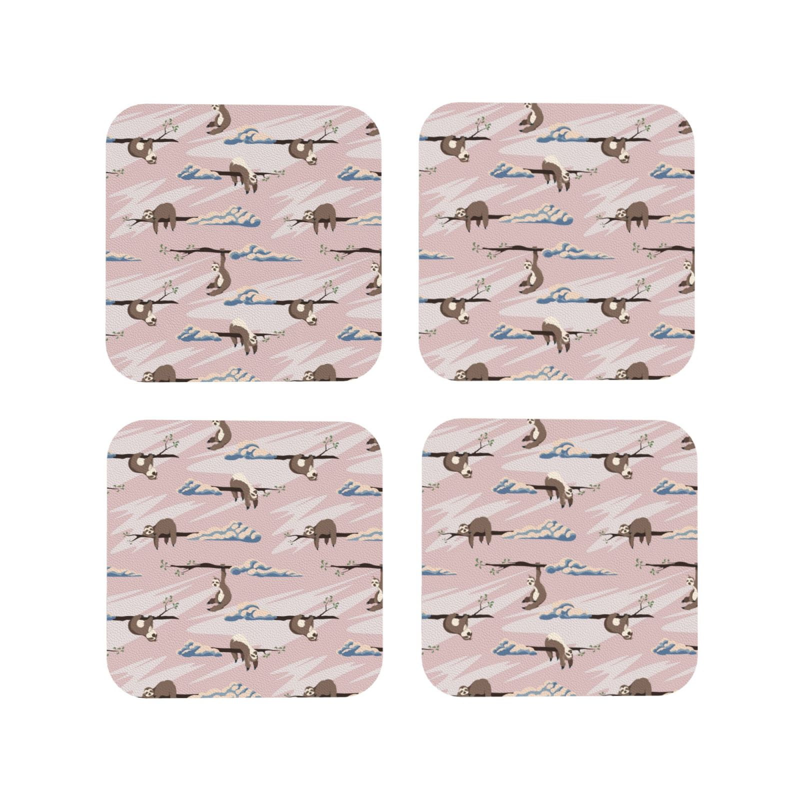 Drink Coasters, Cloud sloth -PVC Leather Coasters Sets of 4 for ...