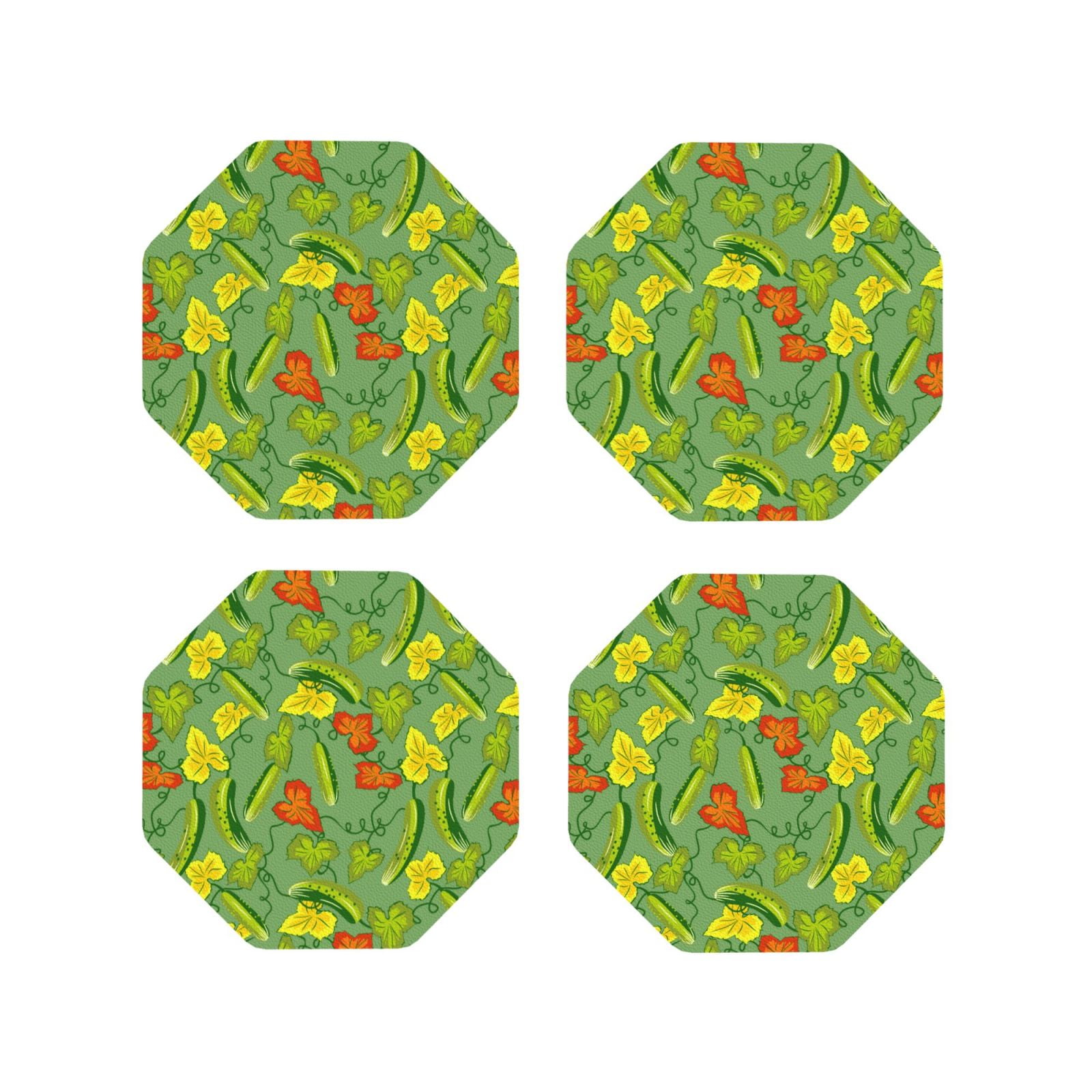 Drink Coasters, Cucumber ratta flower -PVC Leather Coasters Sets of 4 ...