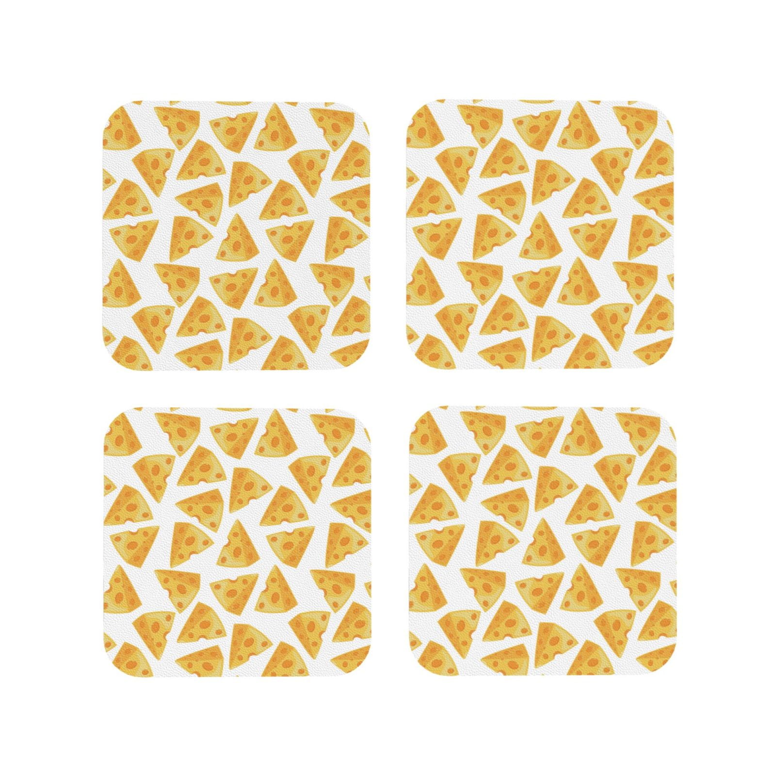 Drink Coasters, Cute Cheese -PVC Leather Coasters Sets of 4 for ...