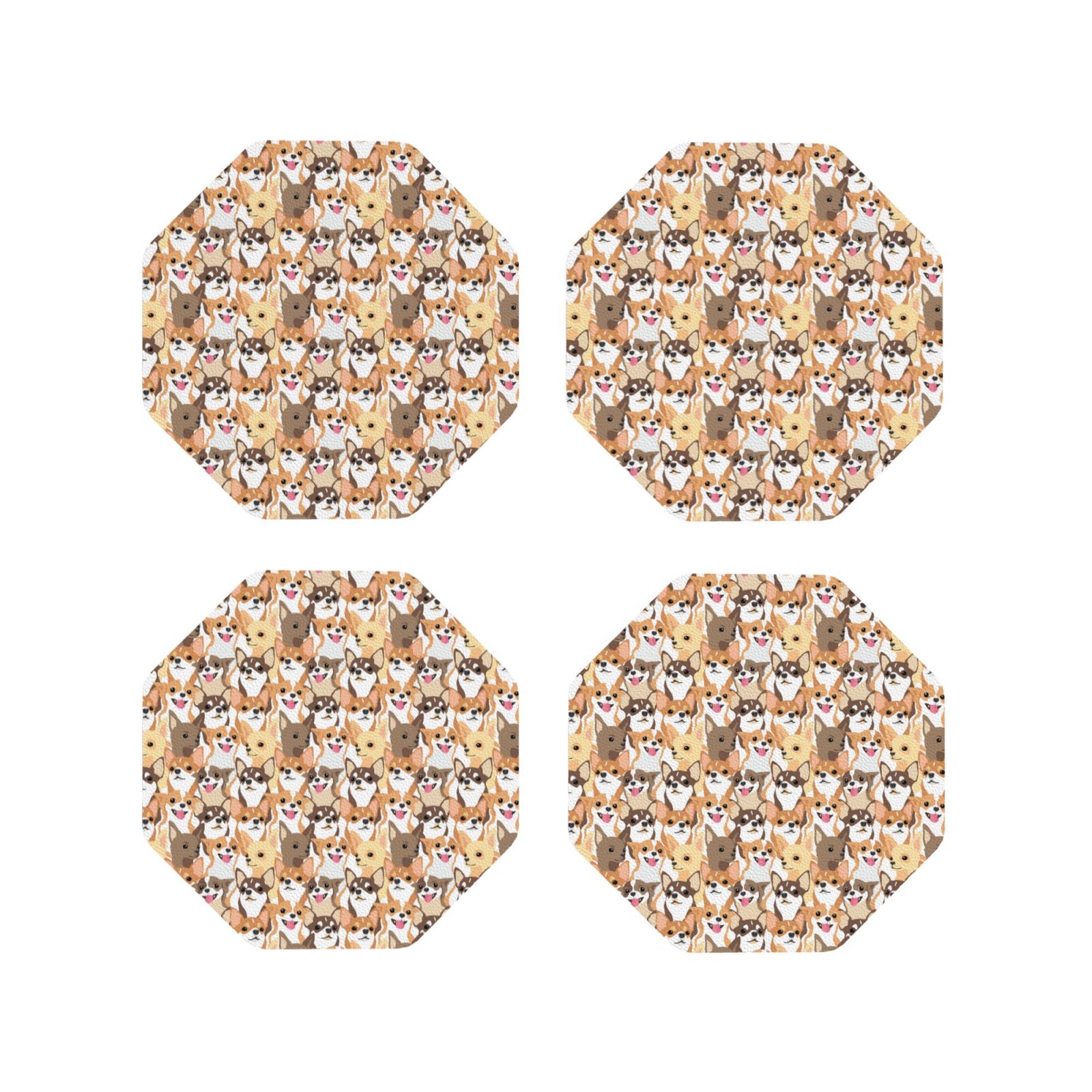 Drink Coasters, Cute puppy I -PVC Leather Coasters Sets of 4 for ...