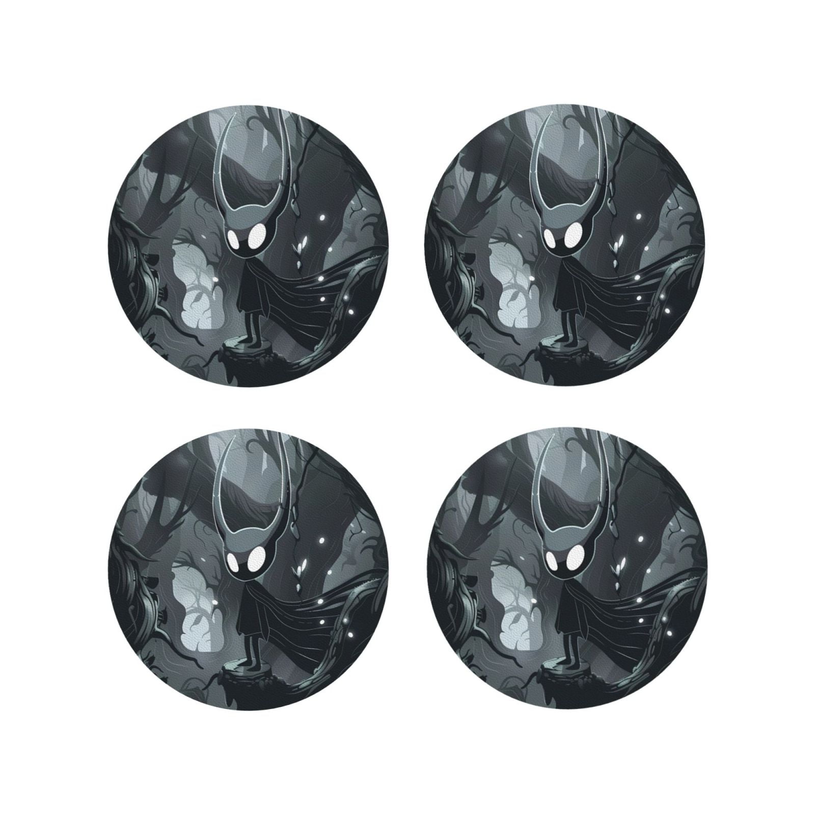 Drink Coasters, Forest Black Ghost Warrior -PVC Leather Coasters Sets ...