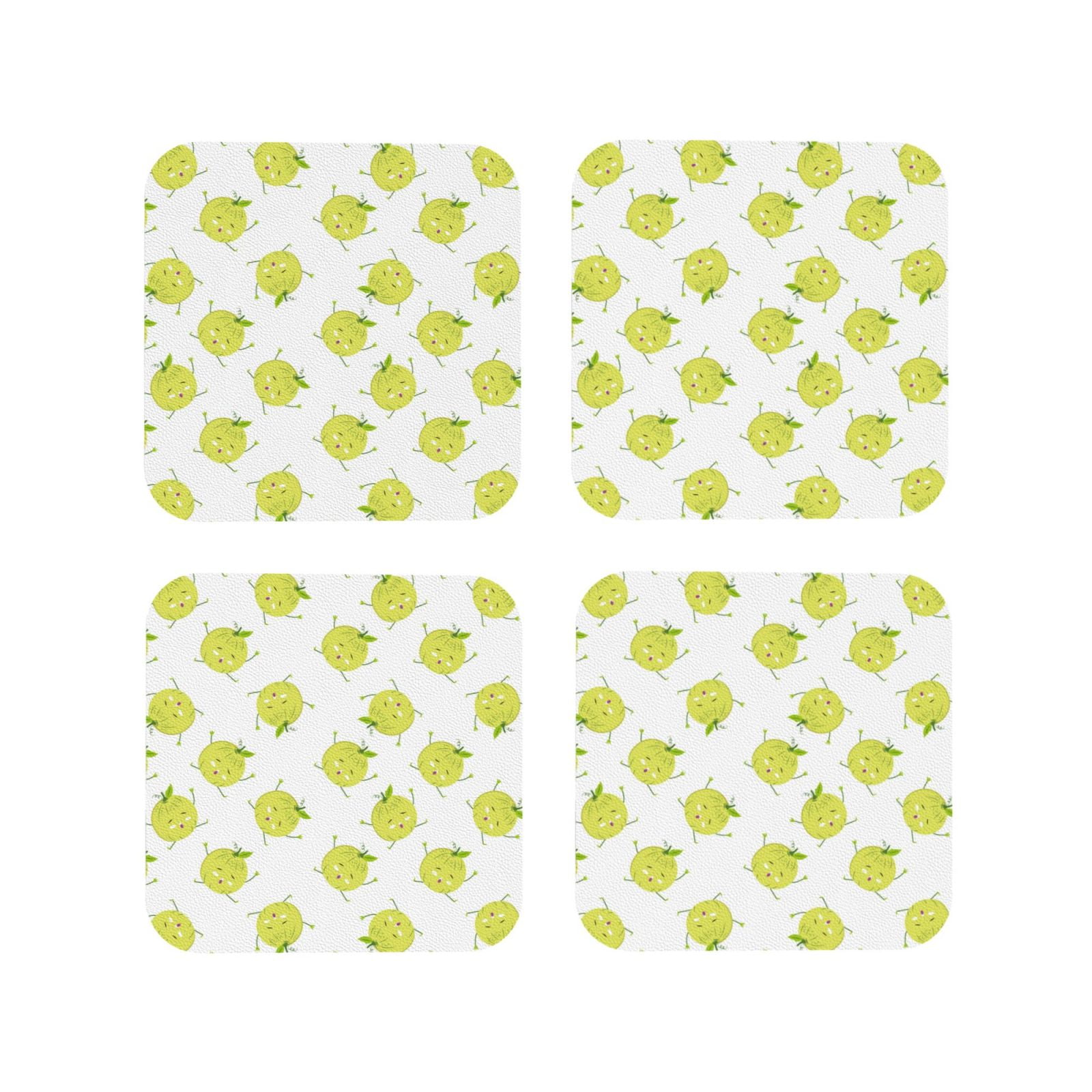 Drink Coasters, Funny Cantaloupe -PVC Leather Coasters Sets of 4 for ...