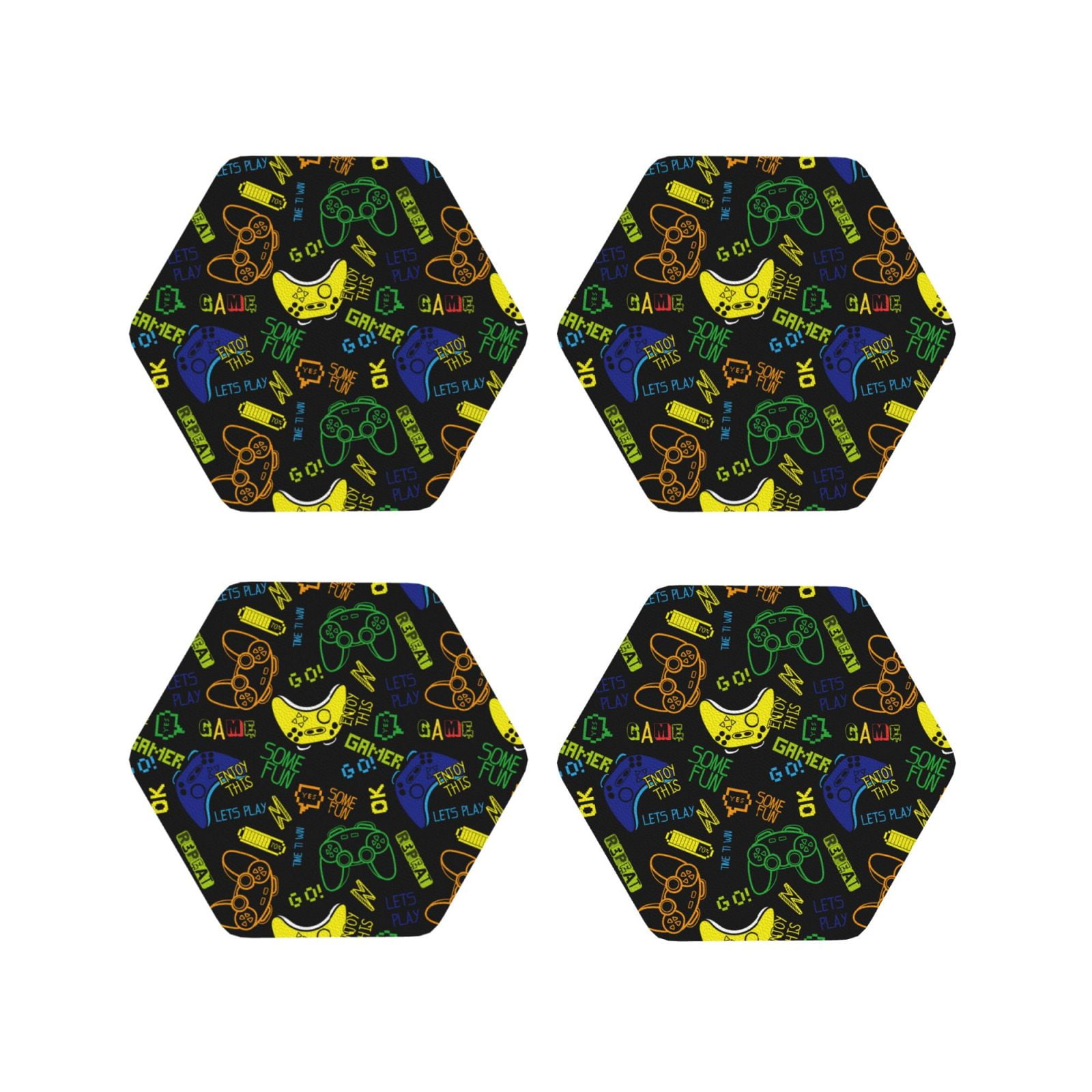 Drink Coasters, Game Play -PVC Leather Coasters Sets of 4 for Tabletop ...