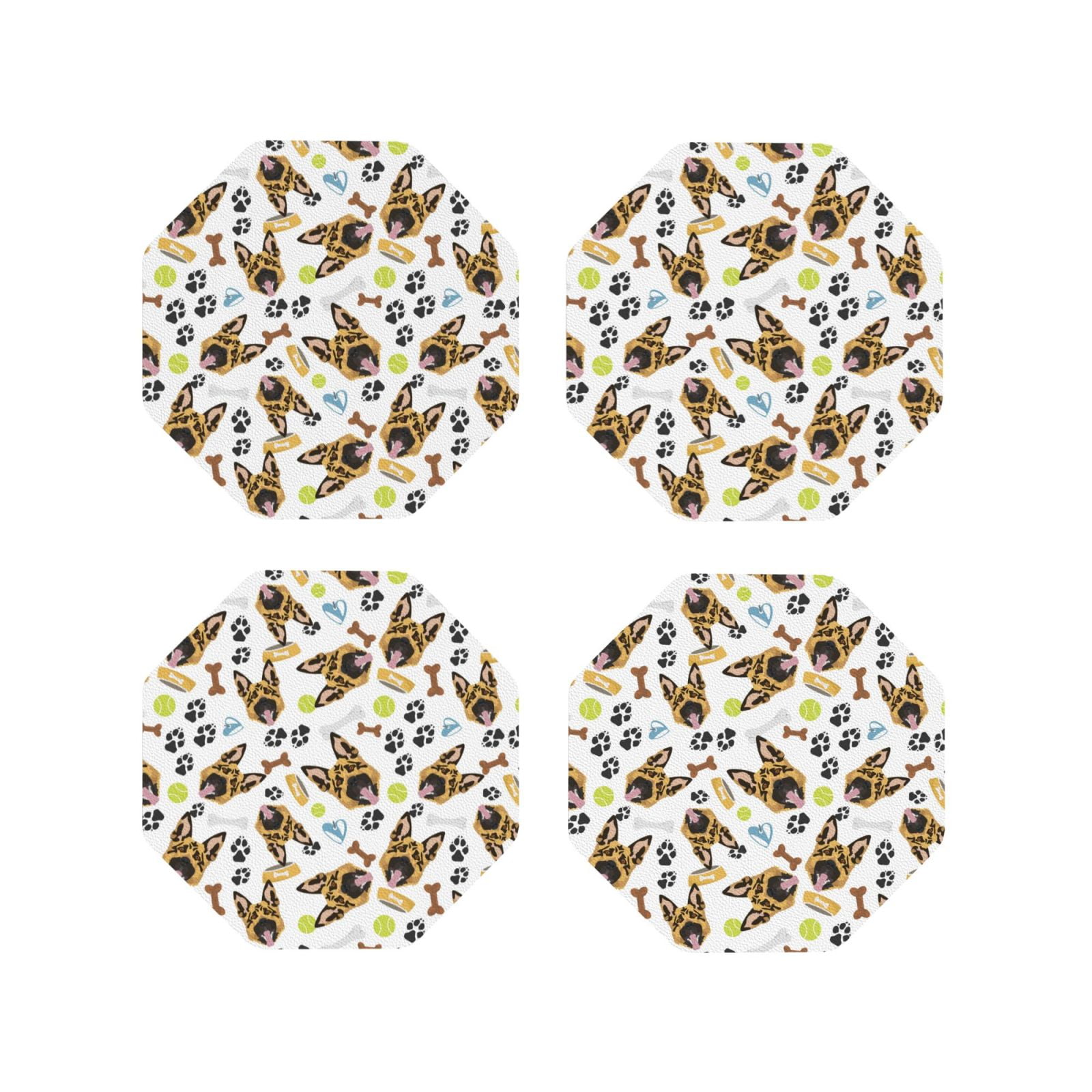 Drink Coasters, German Shepherd Dog Squash -PVC Leather Coasters Sets ...