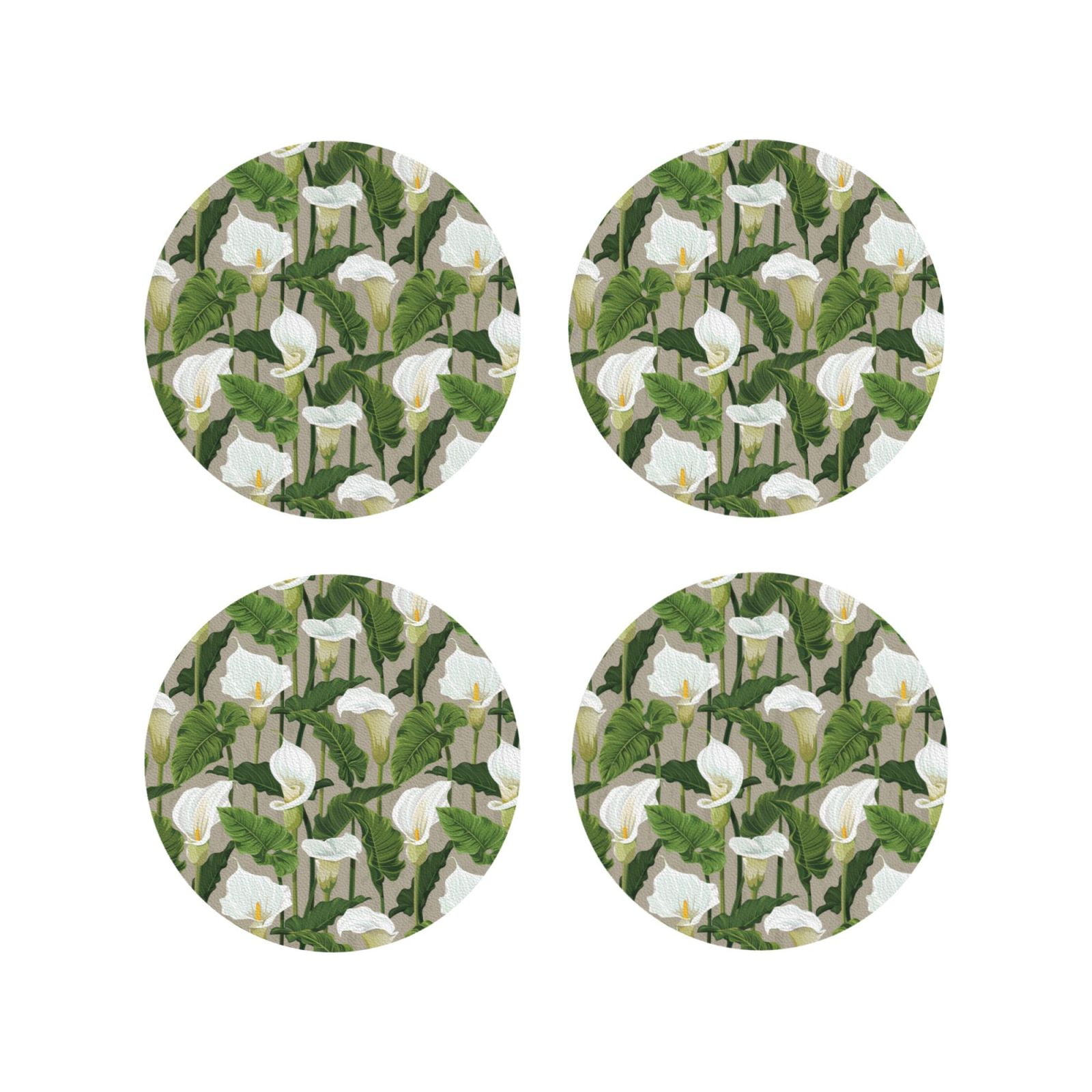 Drink Coasters, Gorgeous Calla Lily Flowers -PVC Leather Coasters Sets ...