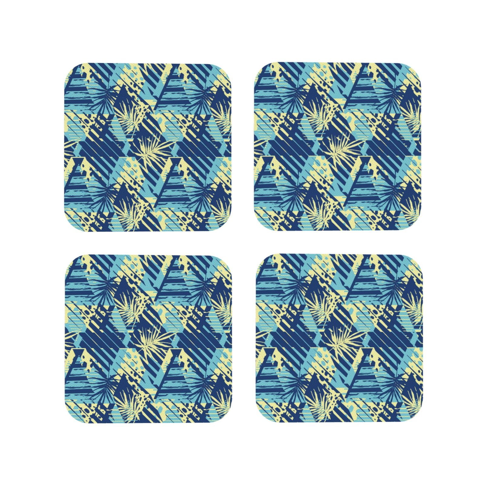 Drink Coasters, Hawaiian Style Stripe -PVC Leather Coasters Sets of 4 ...