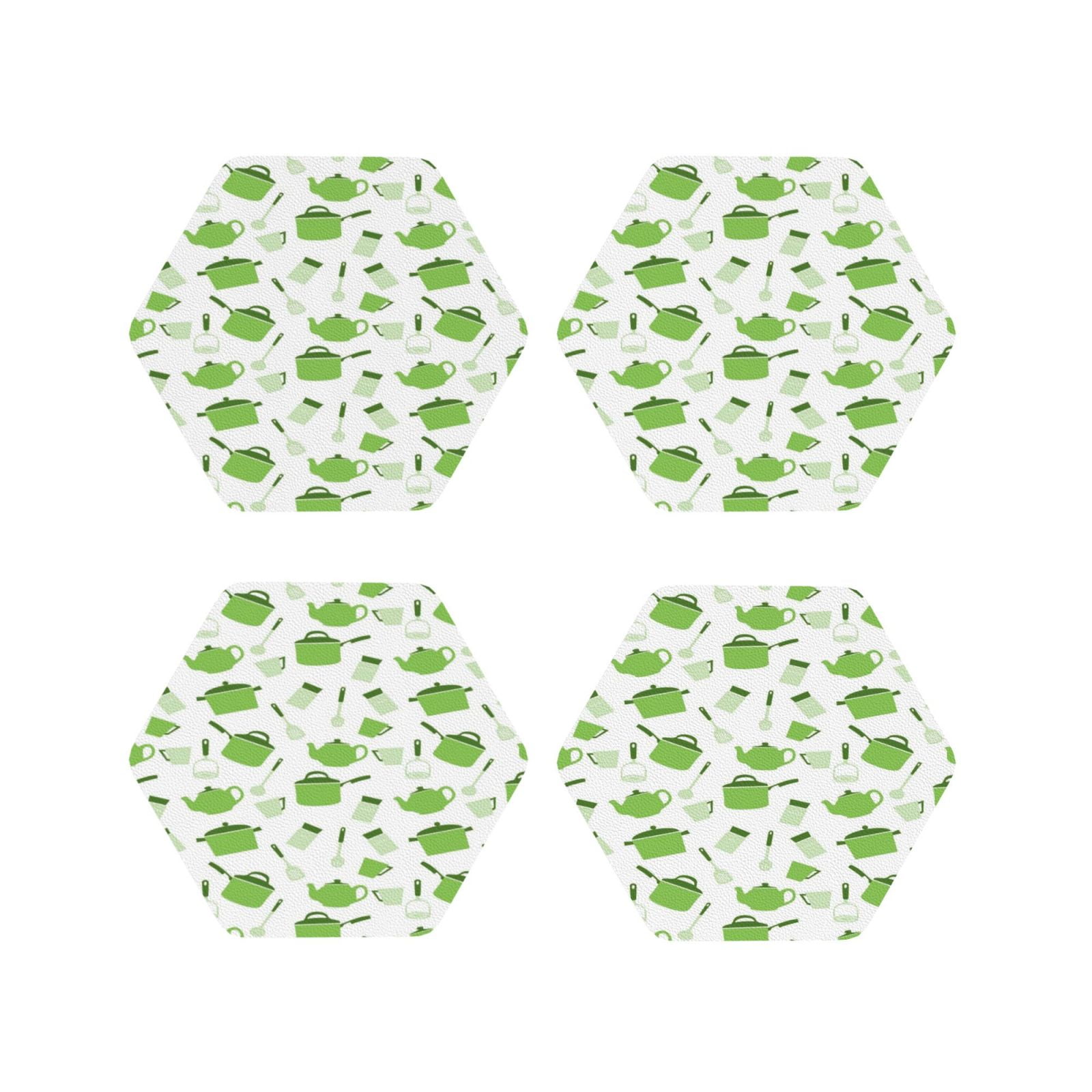 Drink Coasters, Kitchen Utensiles Cooking Pots -PVC Leather Coasters ...