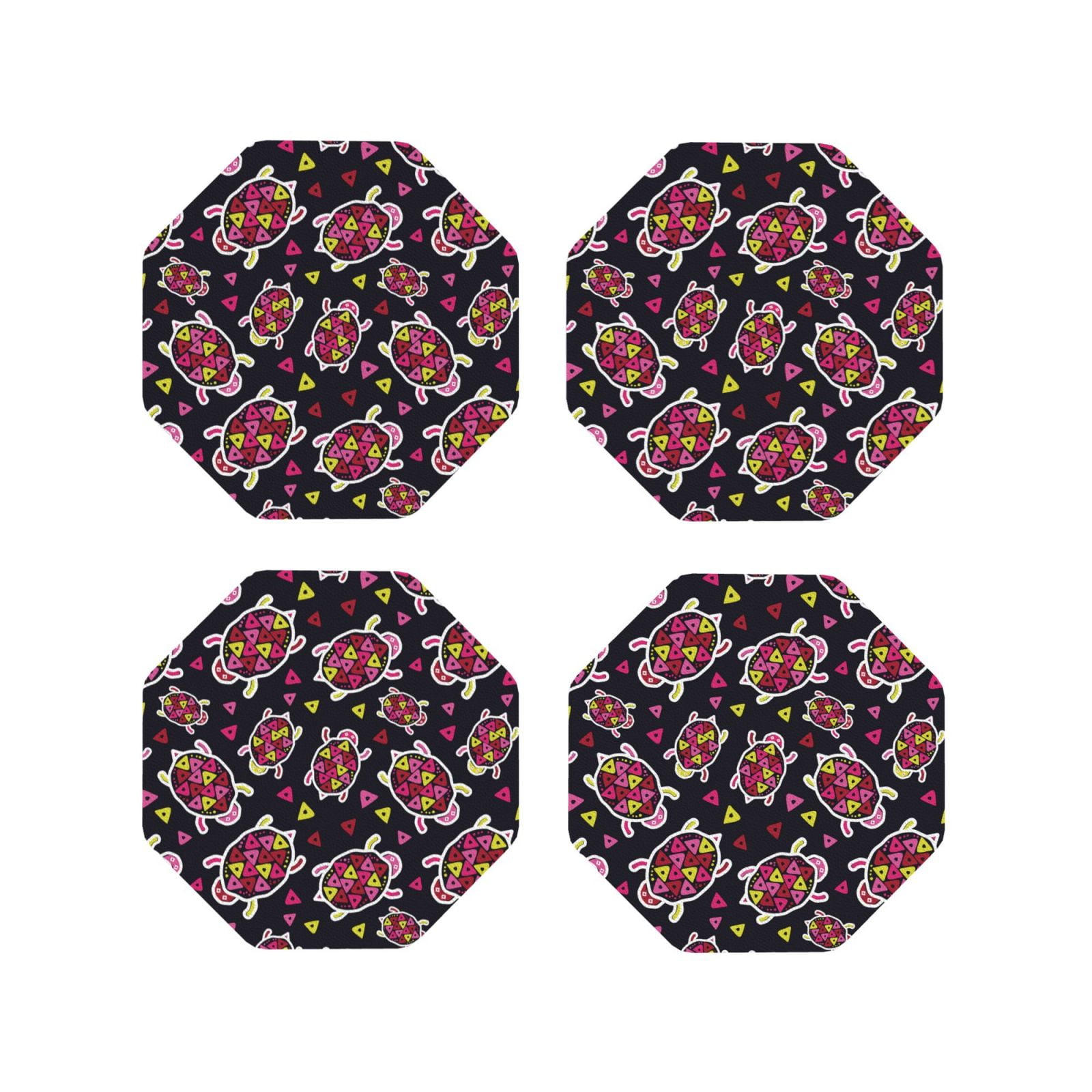 Drink Coasters, Ladybug -PVC Leather Coasters Sets of 4 for Tabletop ...