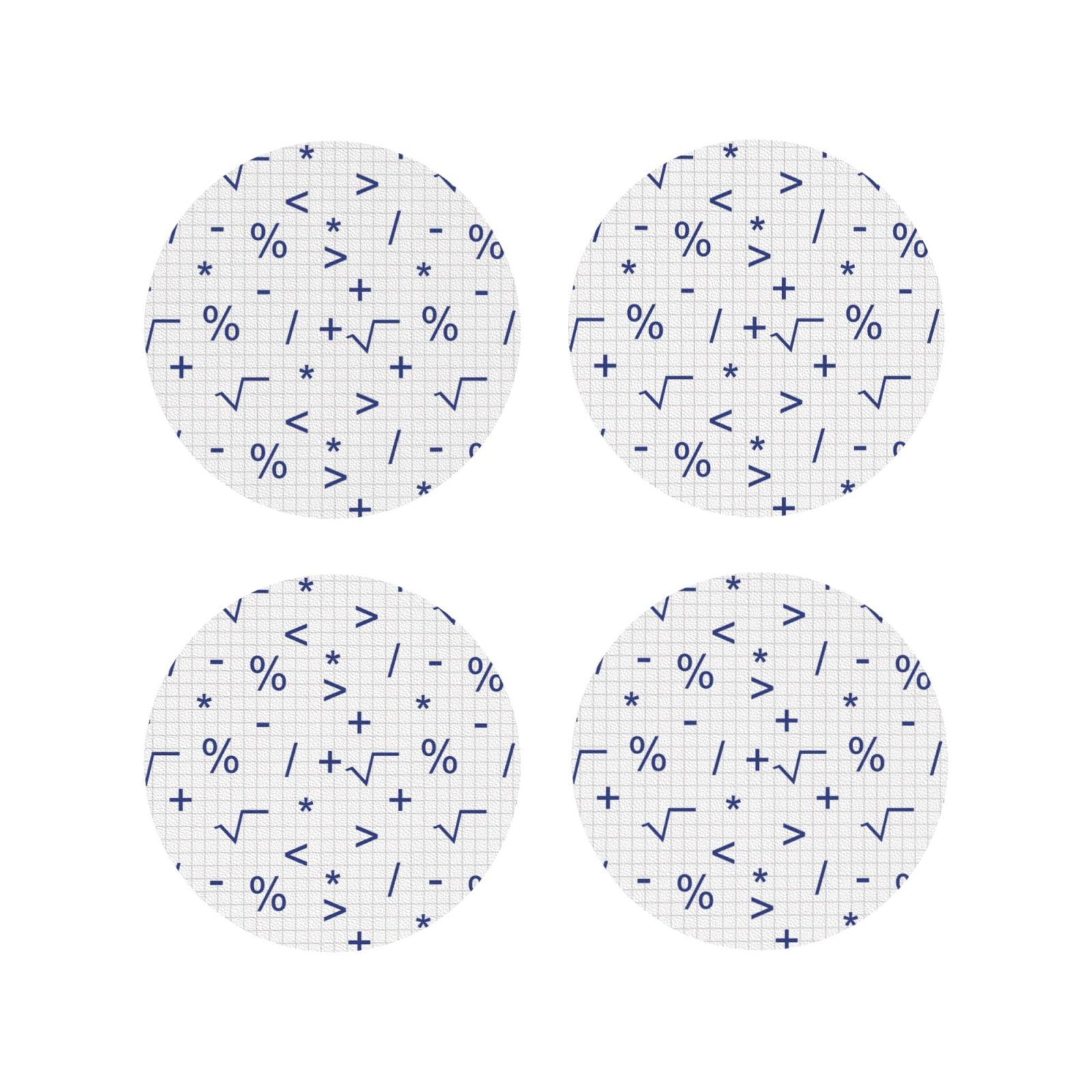 Drink Coasters, Math Symbol Print comical -PVC Leather Coasters Sets of ...