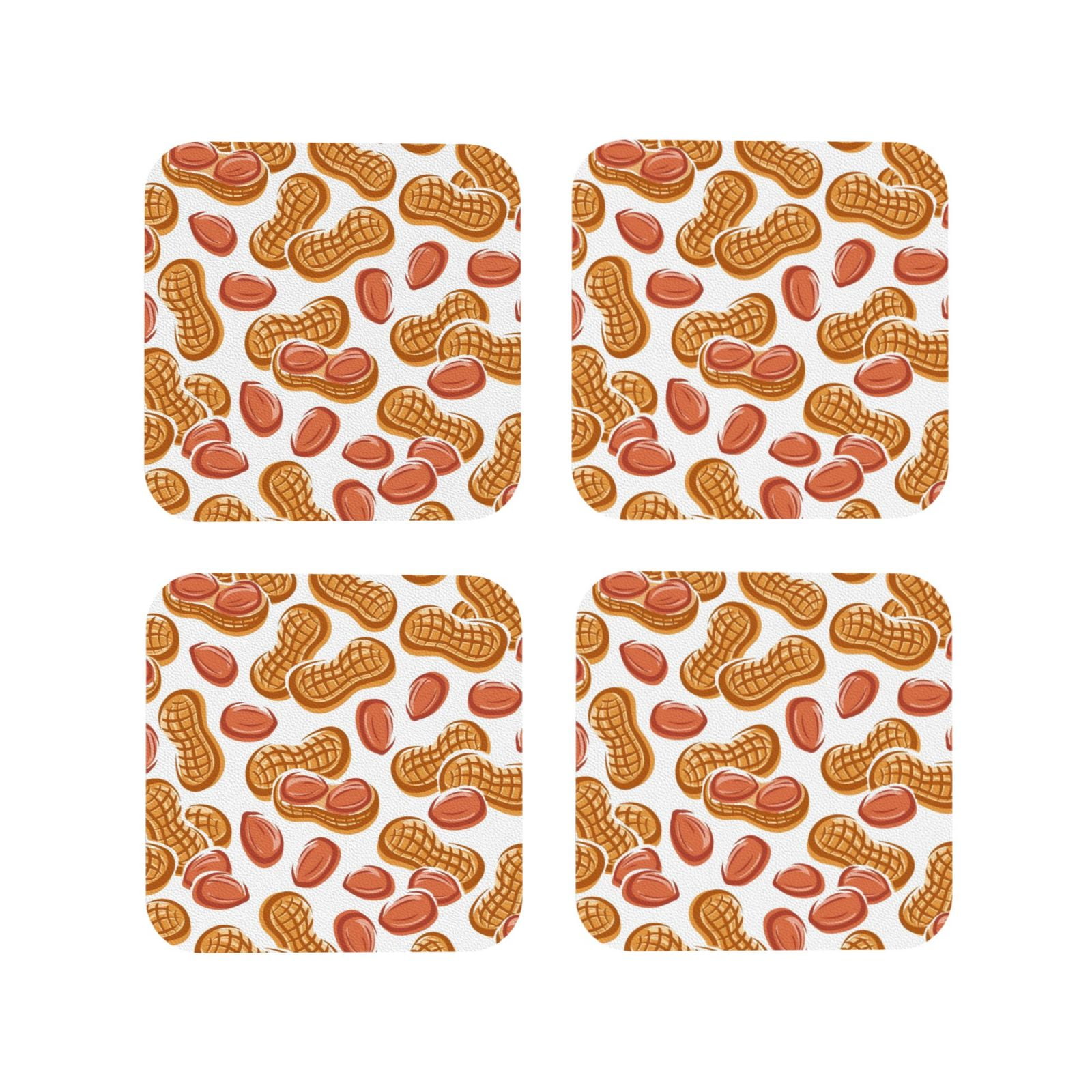 Drink Coasters, Peanuts4 -PVC Leather Coasters Sets of 4 for Tabletop ...
