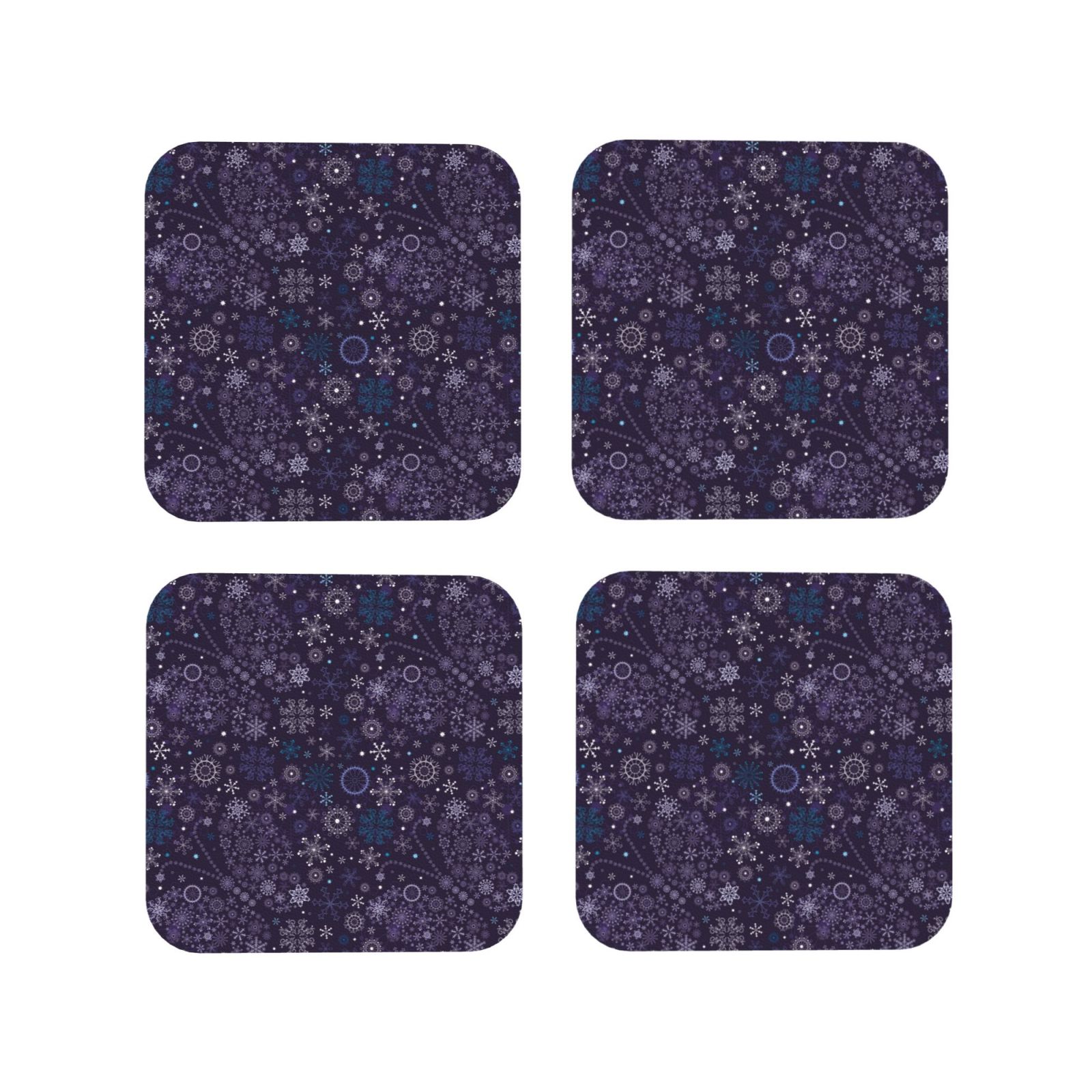 Drink Coasters Set of 4, snowflake butterfly Leather Coasters for ...