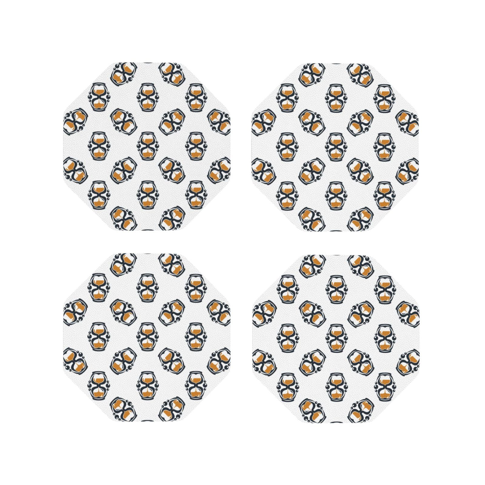 Drink Coasters, cartoon hourglass -PVC Leather Coasters Sets of 4 for ...