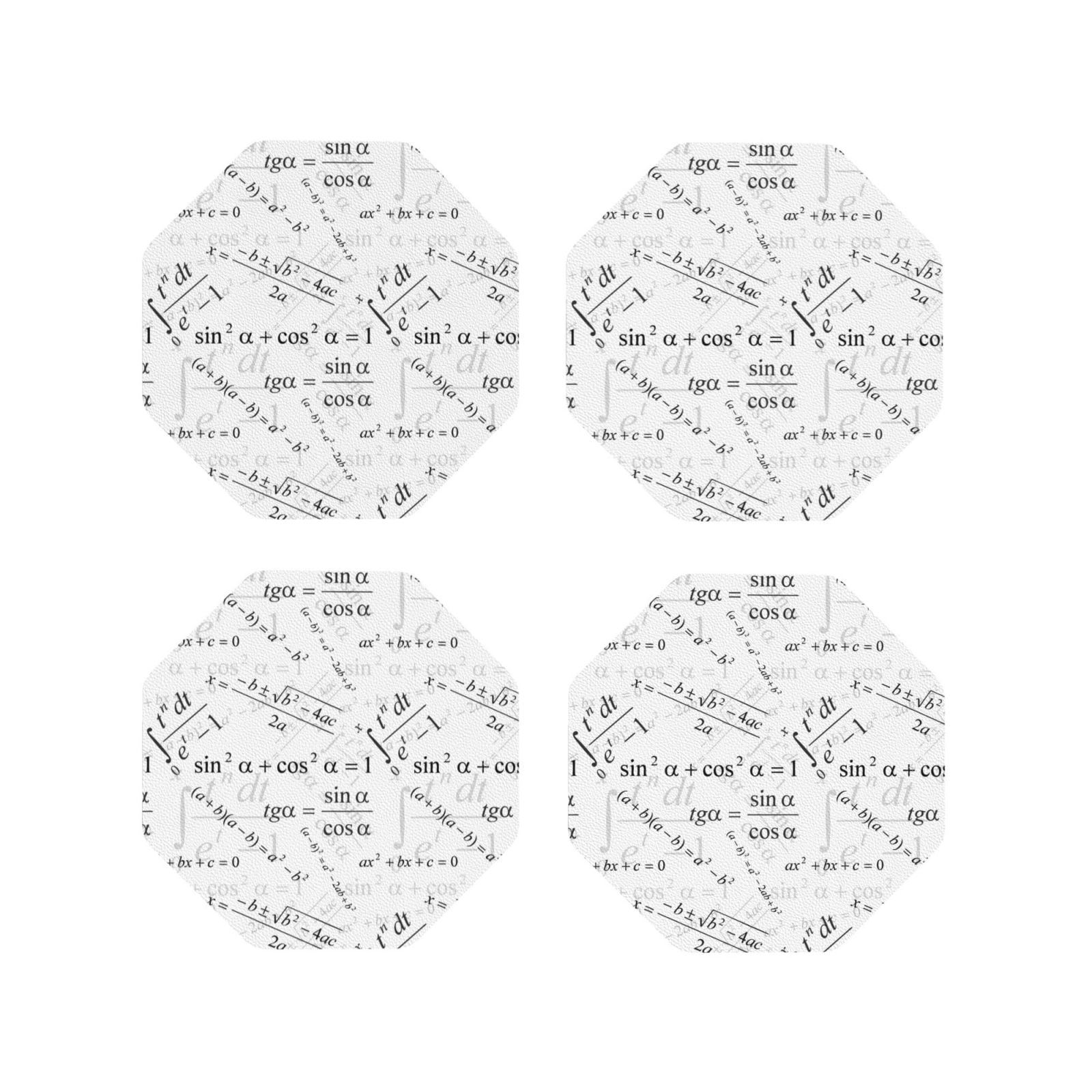 Drink Coasters, formula Math design -PVC Leather Coasters Sets of 4 for ...