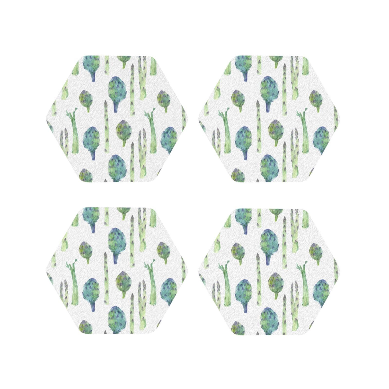 Drink Coasters, hilarious Asparagus pattern -PVC Leather Coasters Sets ...