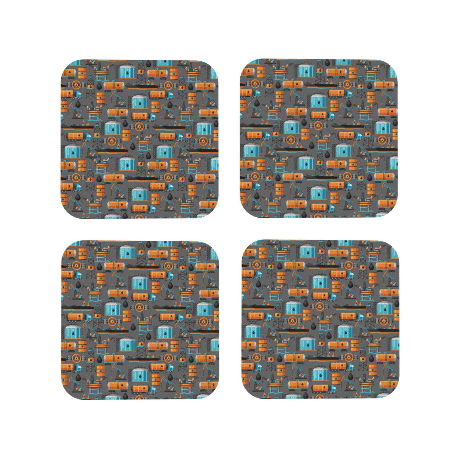 Drink Coasters, industrial transportation -PVC Leather Coasters Sets of ...