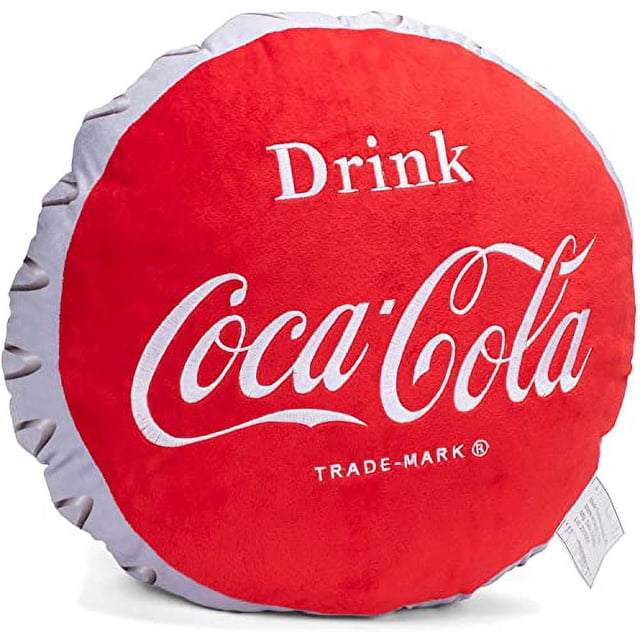 Drink Coca-Cola Bottle Cap 16 Inch Plush Polyester Embroidered Throw ...