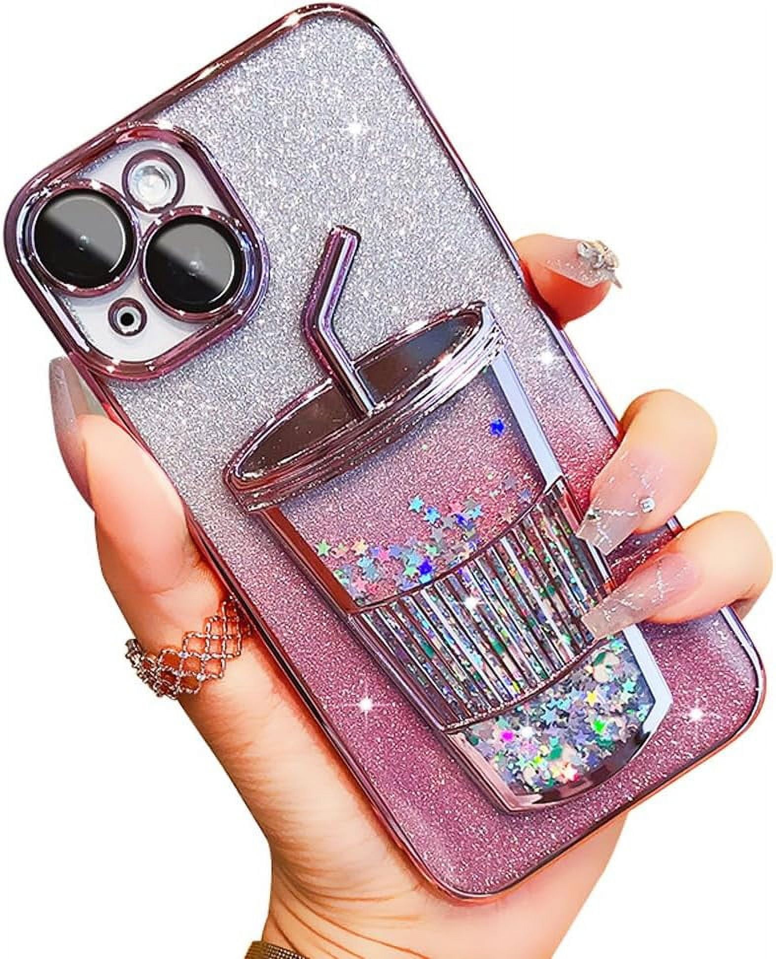 Drink Cup Bling Glitter Quicksand TPU Case Compatible with iPhone Case ...