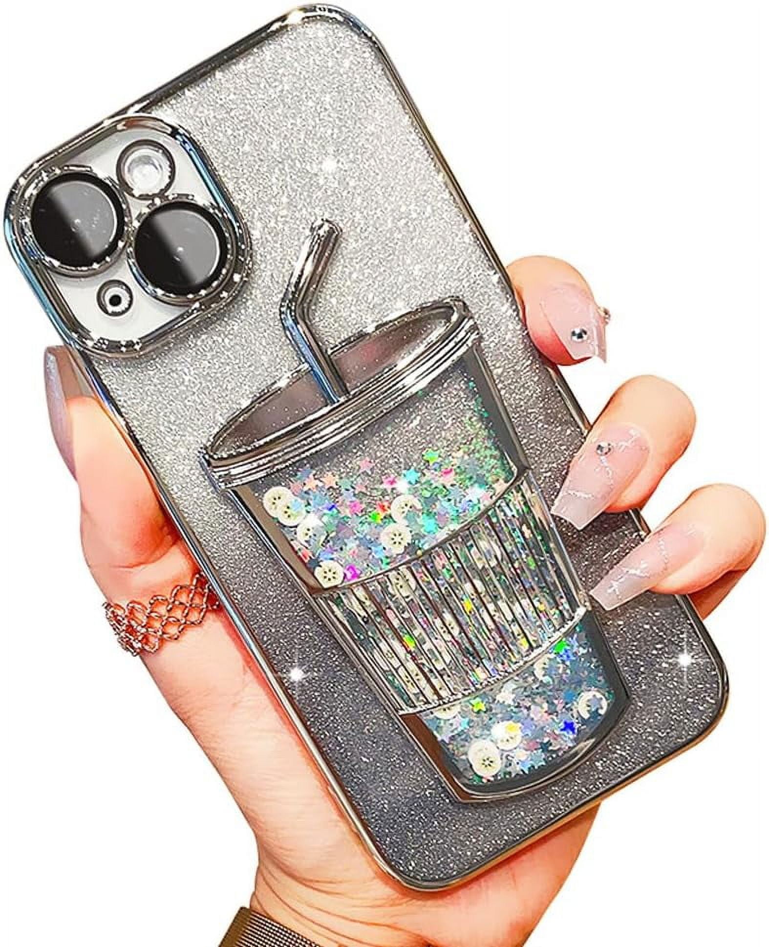 Drink Cup Bling Glitter Quicksand TPU Case Compatible with iPhone Case ...