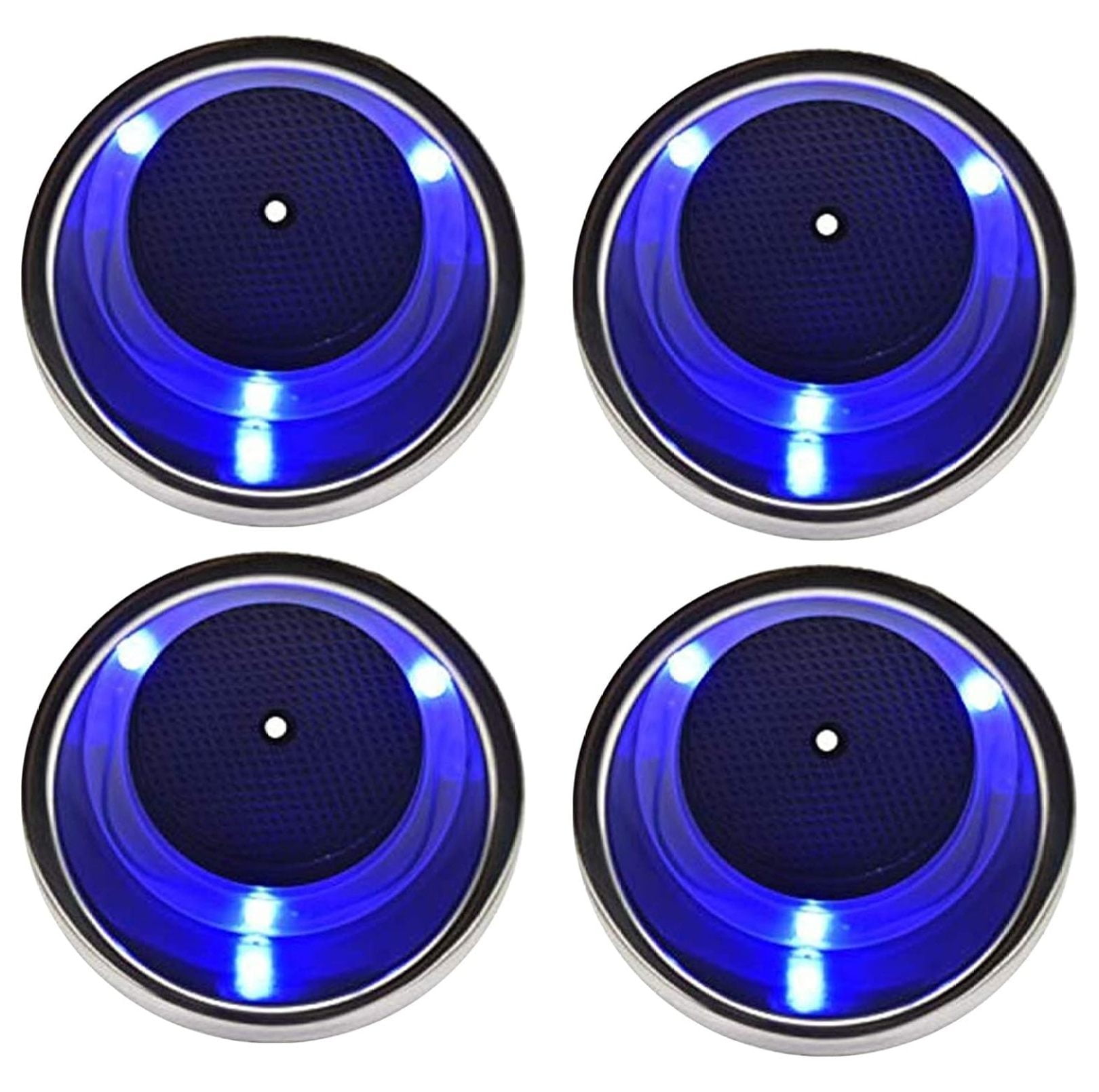 Drink Cup Holder with Drain – Stainless Steel, 12V 1W- 3 Blue LED Light, Ideal for Boat, RV ...