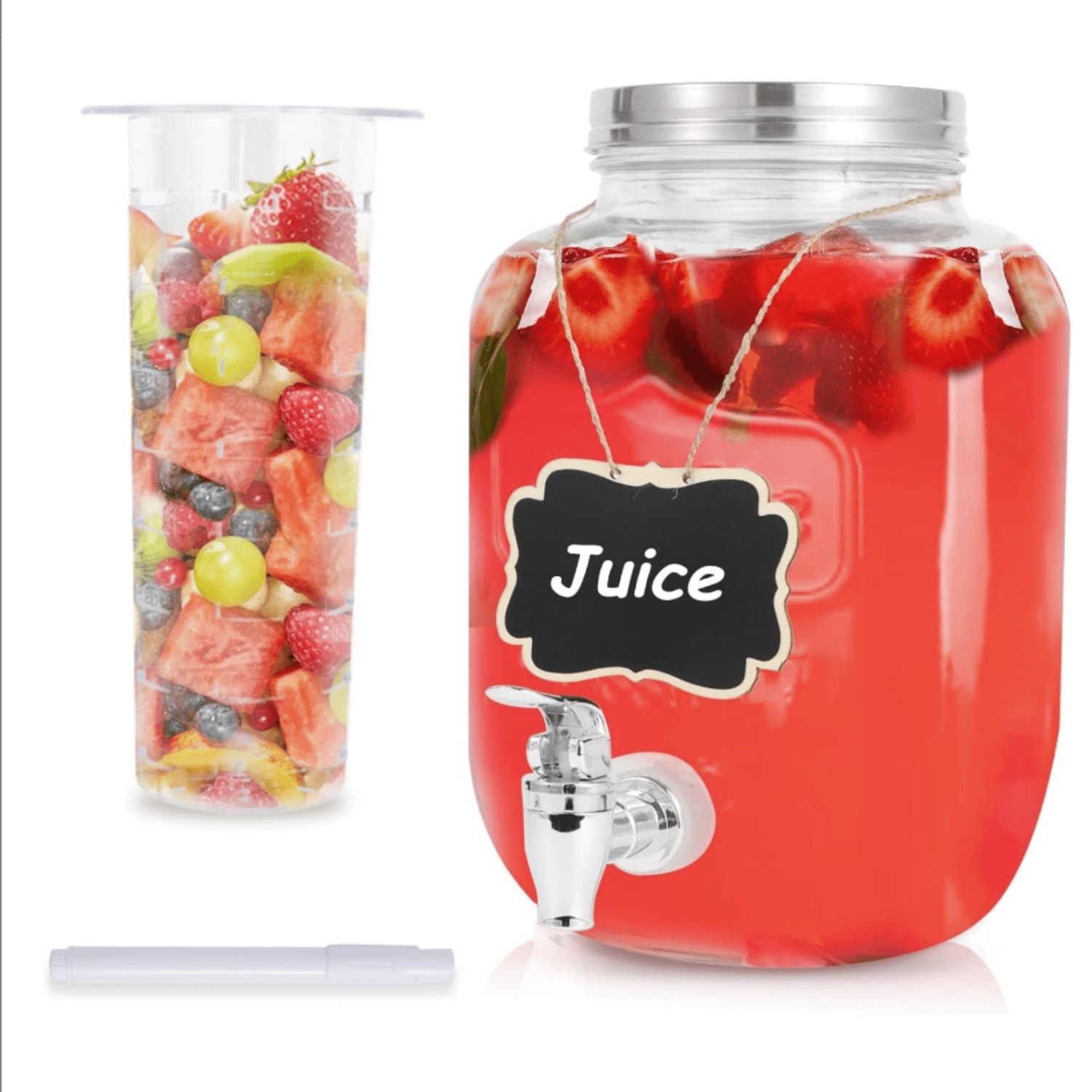 Drink Dispenser With ,1 Gallon Glass Drink Dispensers For Parties ...